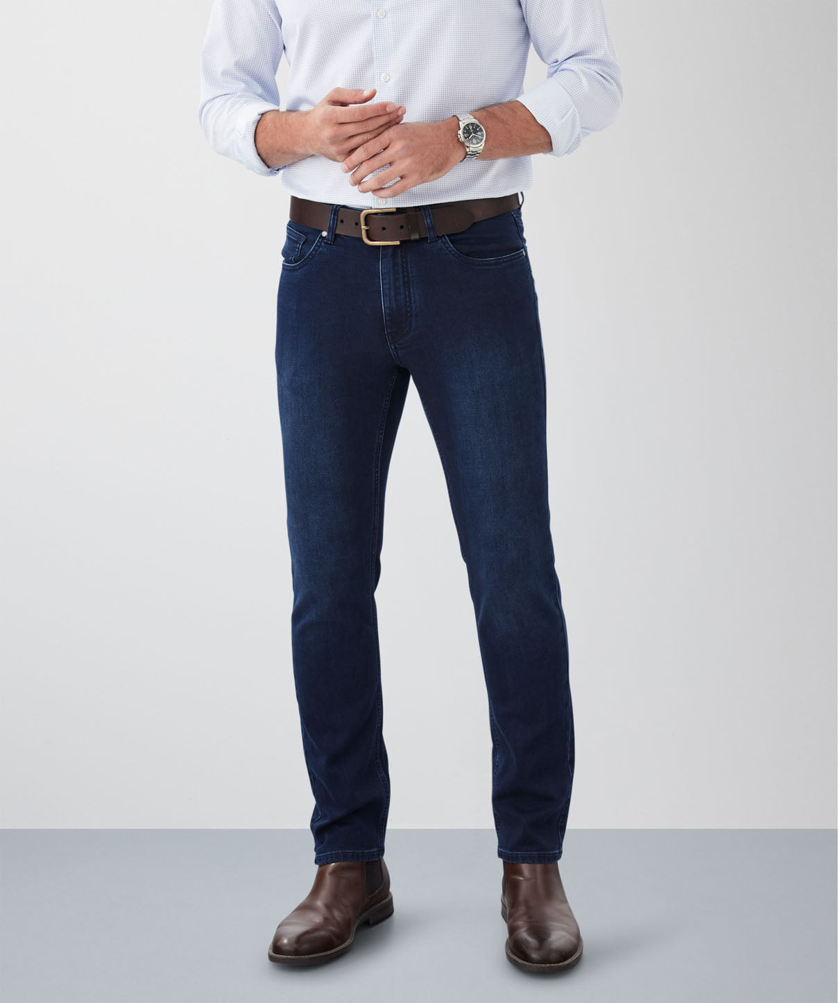 Merricks Knit Modern Fit Jeans - Indigo - category_2:Jeans - GAZMAN