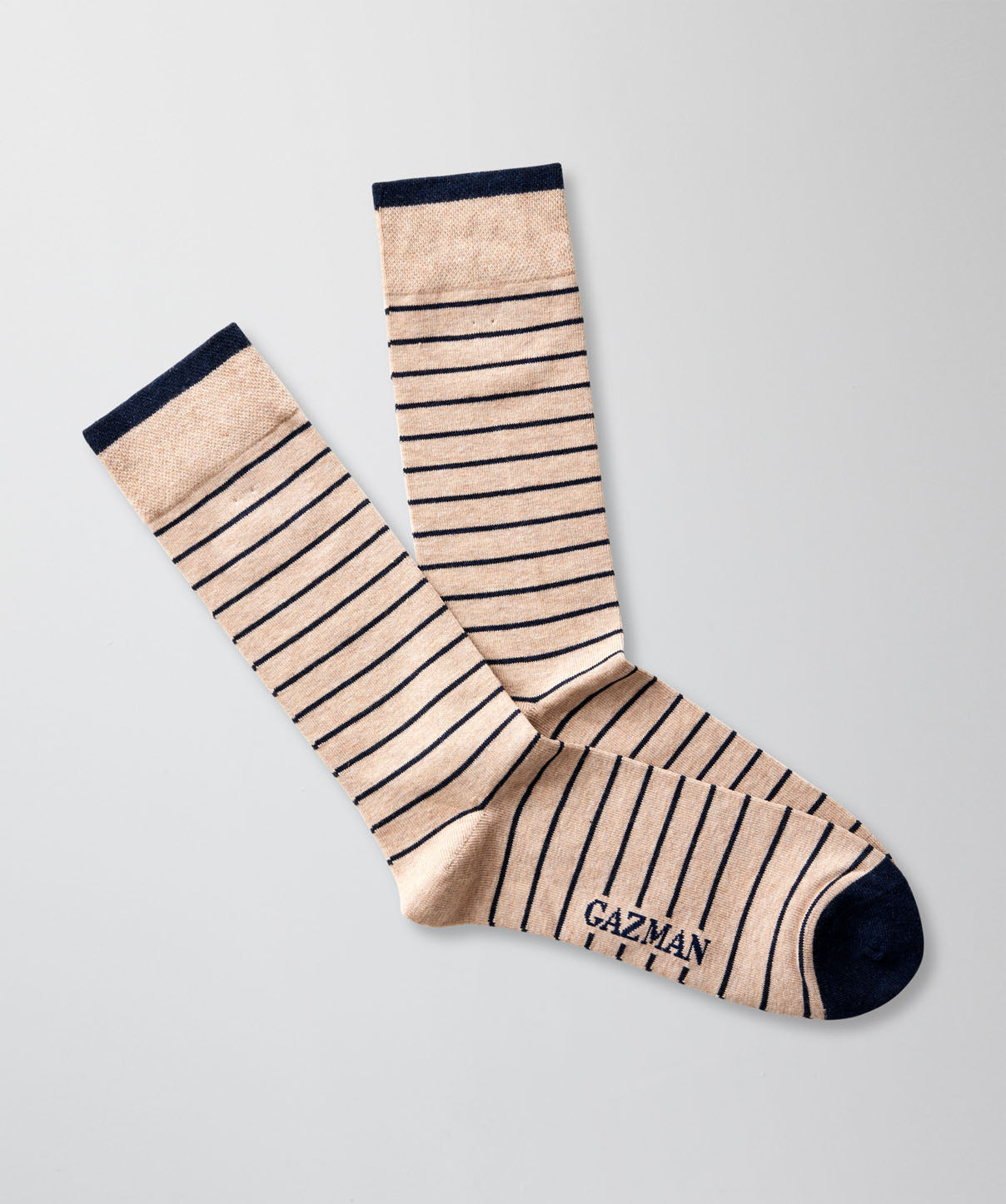 Non Tight Stripe Sock - Sand - Socks - GAZMAN