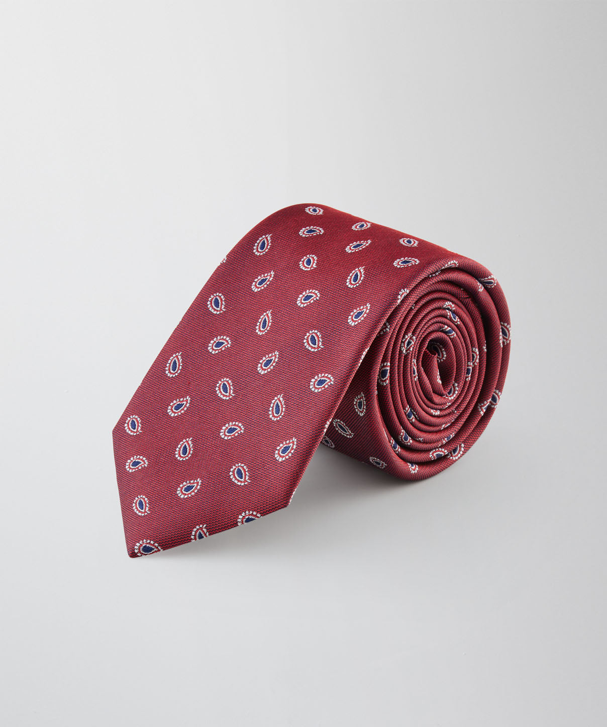 Silk Paisley Geo Tie - Mineral Red - Ties - GAZMAN