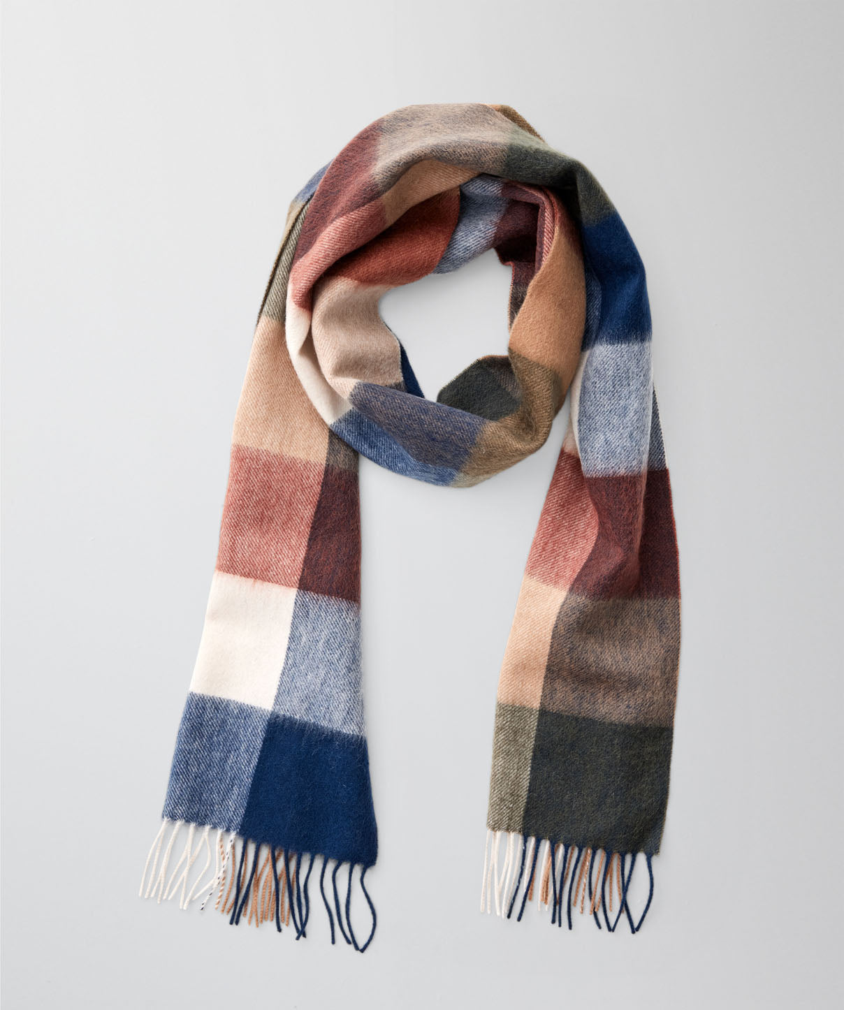 Bold Wool Check Scarf - Multi - Scarves - GAZMAN