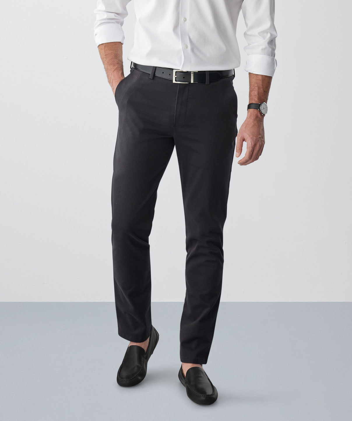Non-Iron Modern Chino Pants - Black - Casual Pants - GAZMAN