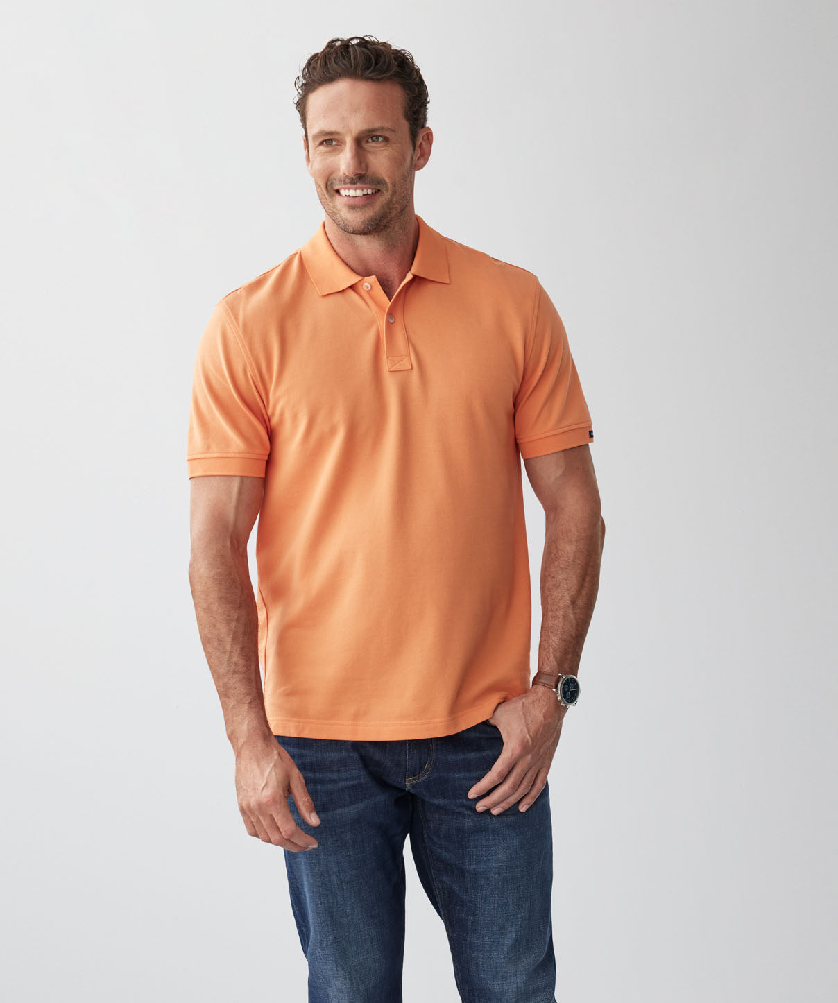 Classic Pique Polo - Orange - Polos - GAZMAN