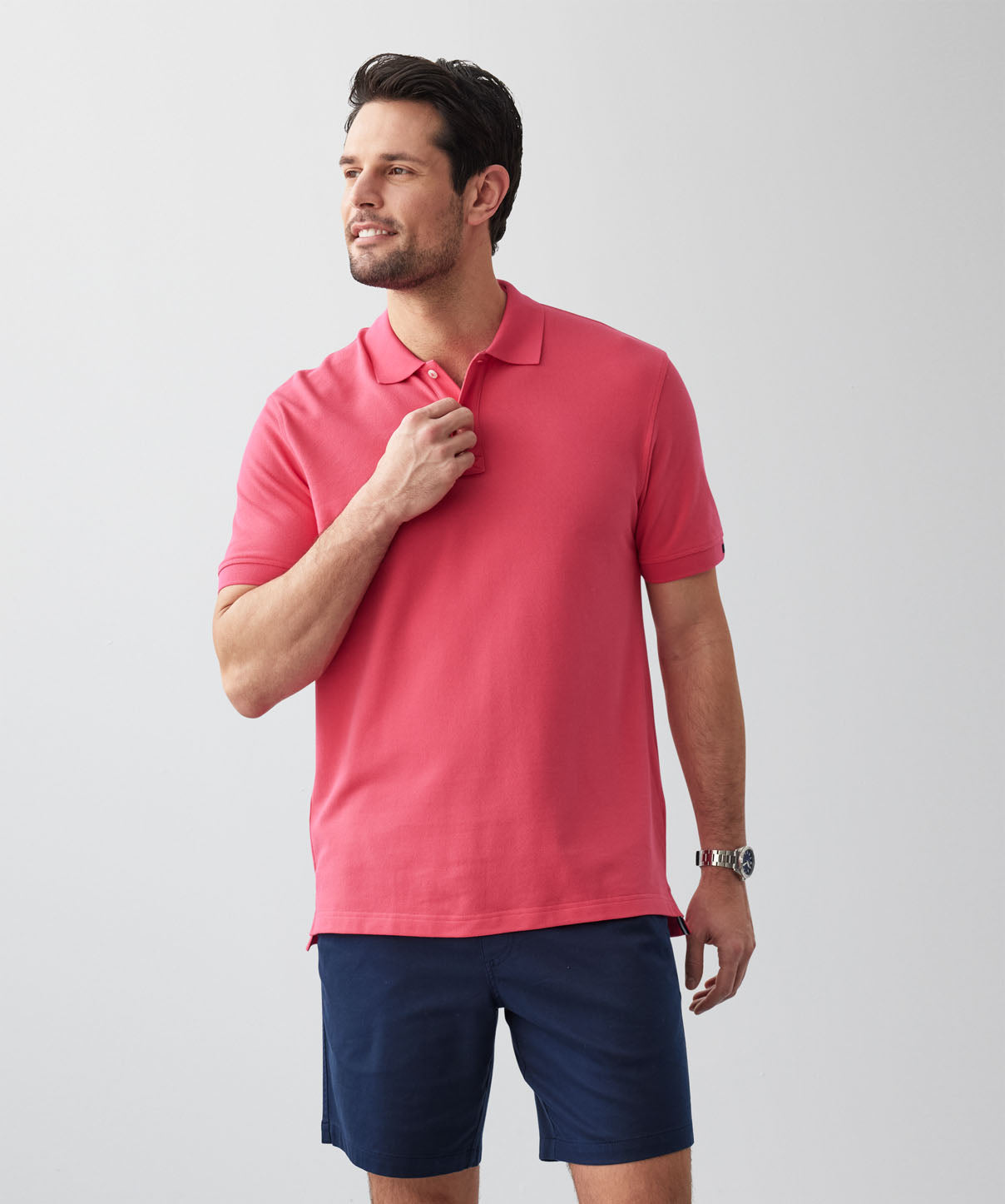 Classic Pique Polo - Raspberry - polos - GAZMAN
