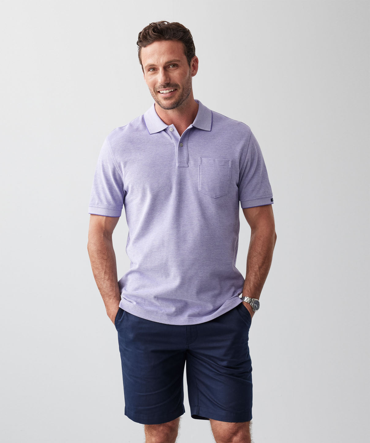 Oxford Pocket Polo - Violet - polos - GAZMAN