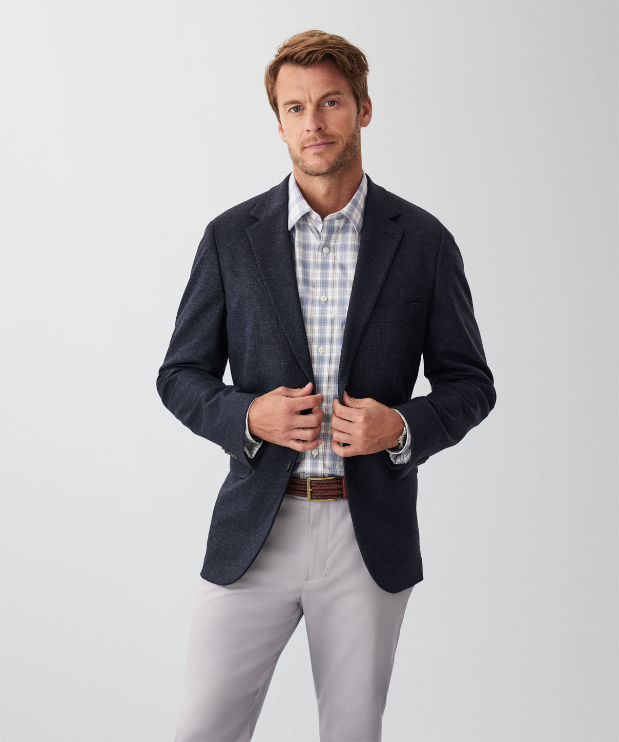 Performance Micro Print Sports Jacket - Charcoal - sports_jacket - GAZMAN