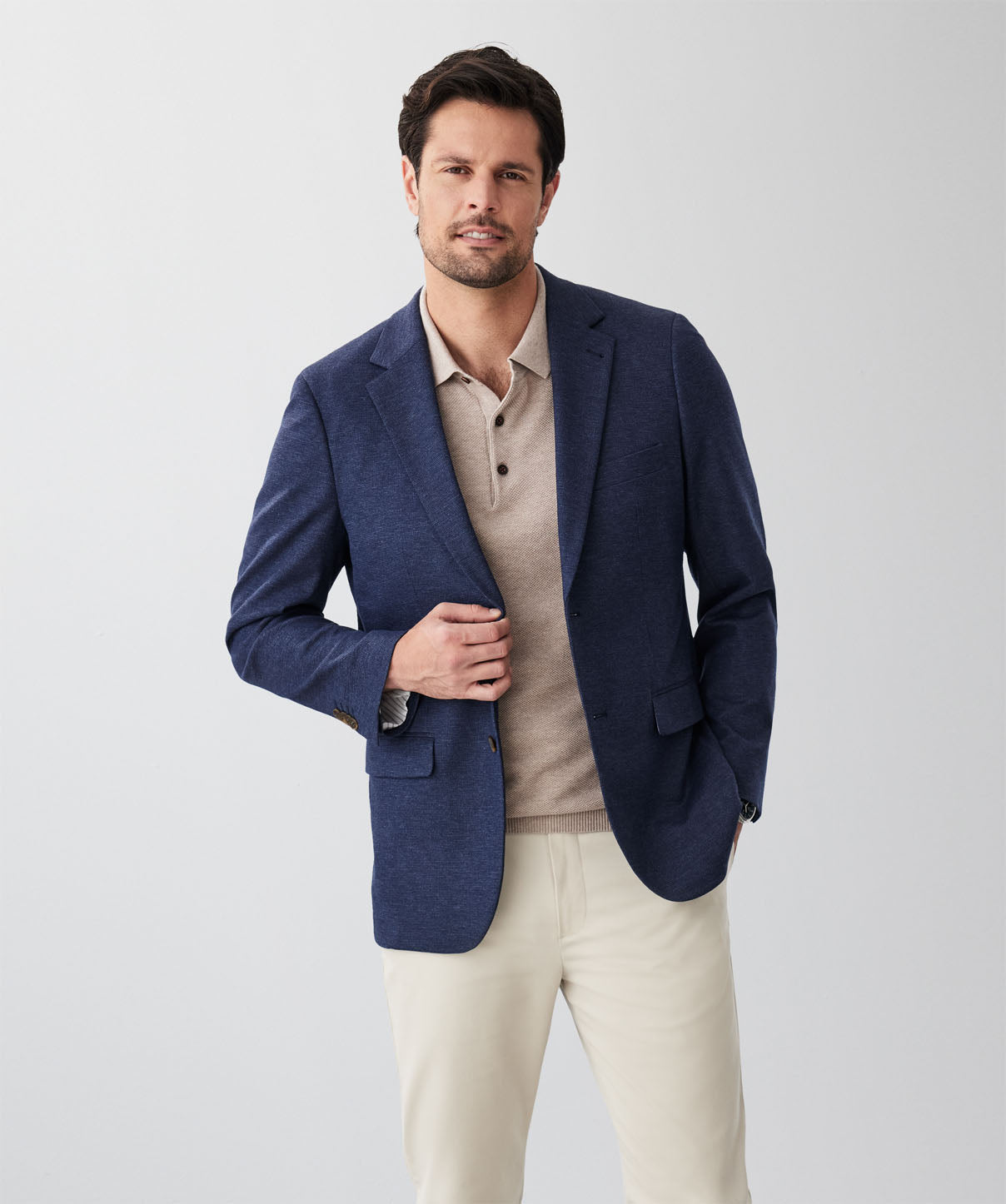 Performance Micro Print Sports Jacket - Navy - sports_jacket - GAZMAN