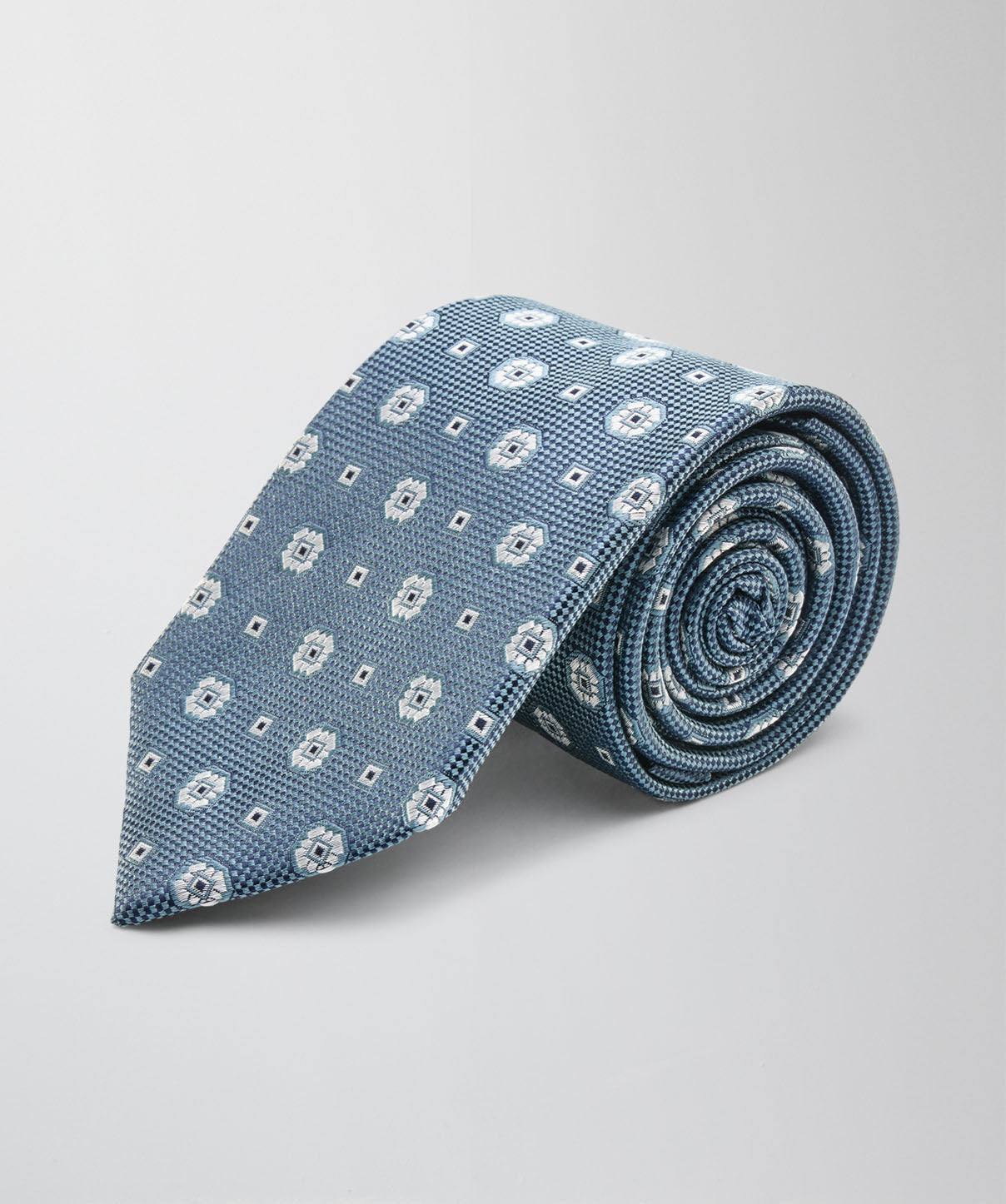 Silk Textured Foulard Tie - Teal - ties - GAZMAN