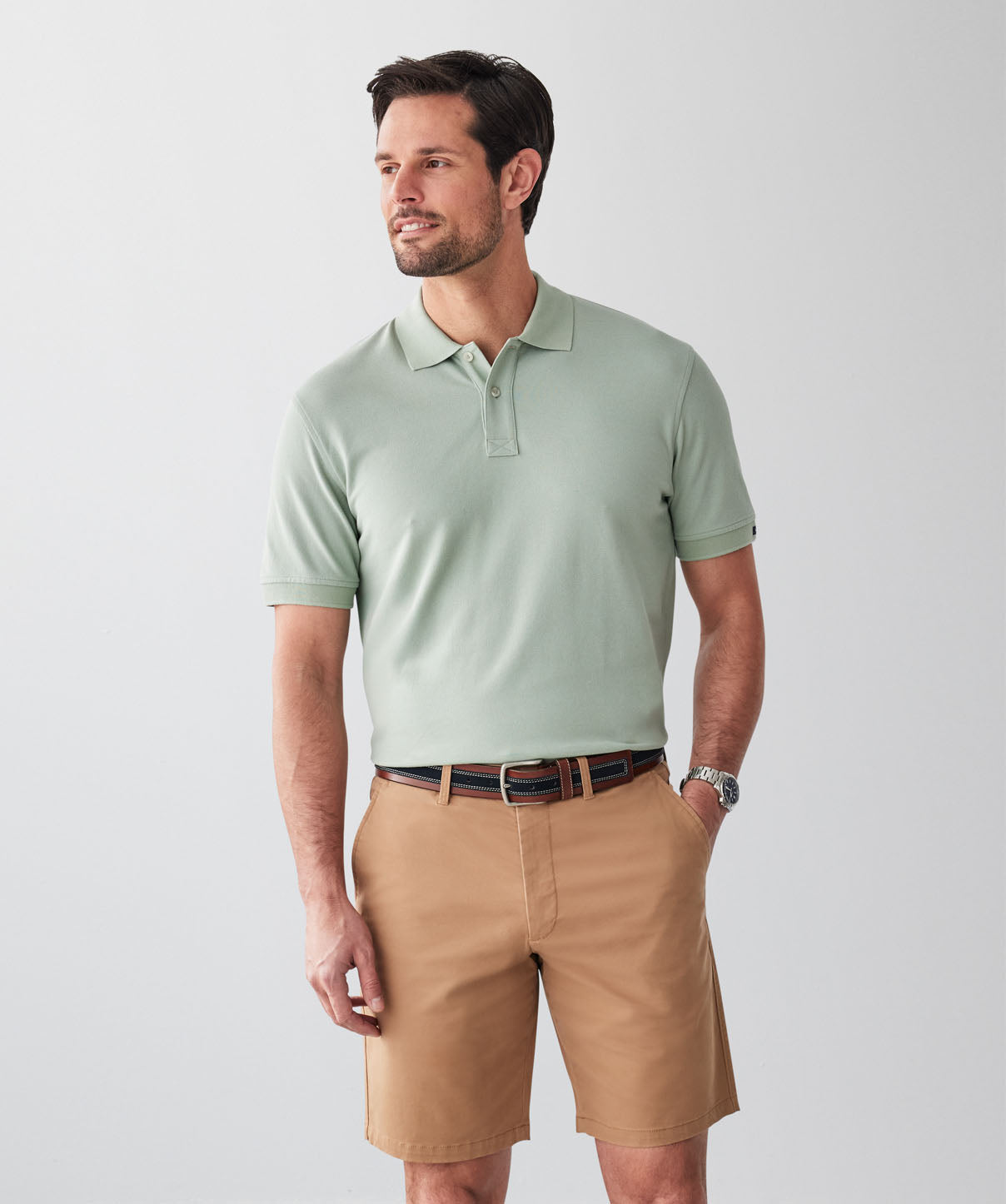 Classic Pique Polo - Sage - polos - GAZMAN