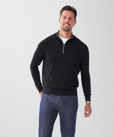 Men's Half Zip Knitwear - Wool Half Zip Jumpers - GAZMAN