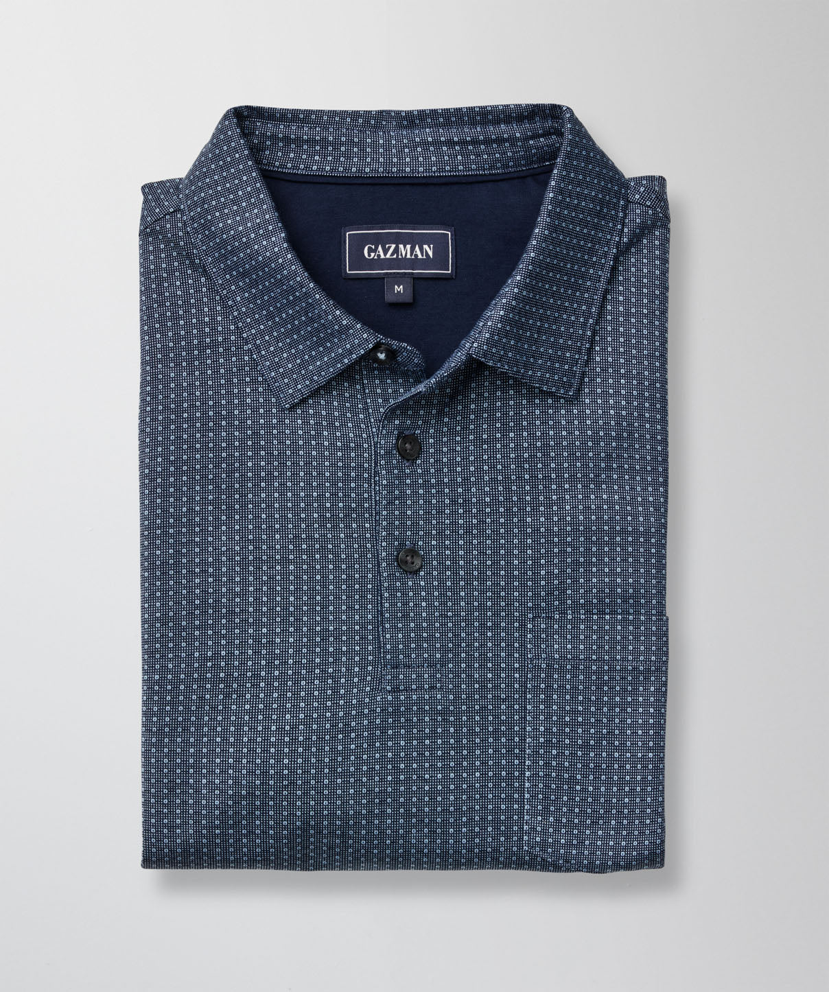 Smart Jacquard Polo - Navy - x-polos - GAZMAN