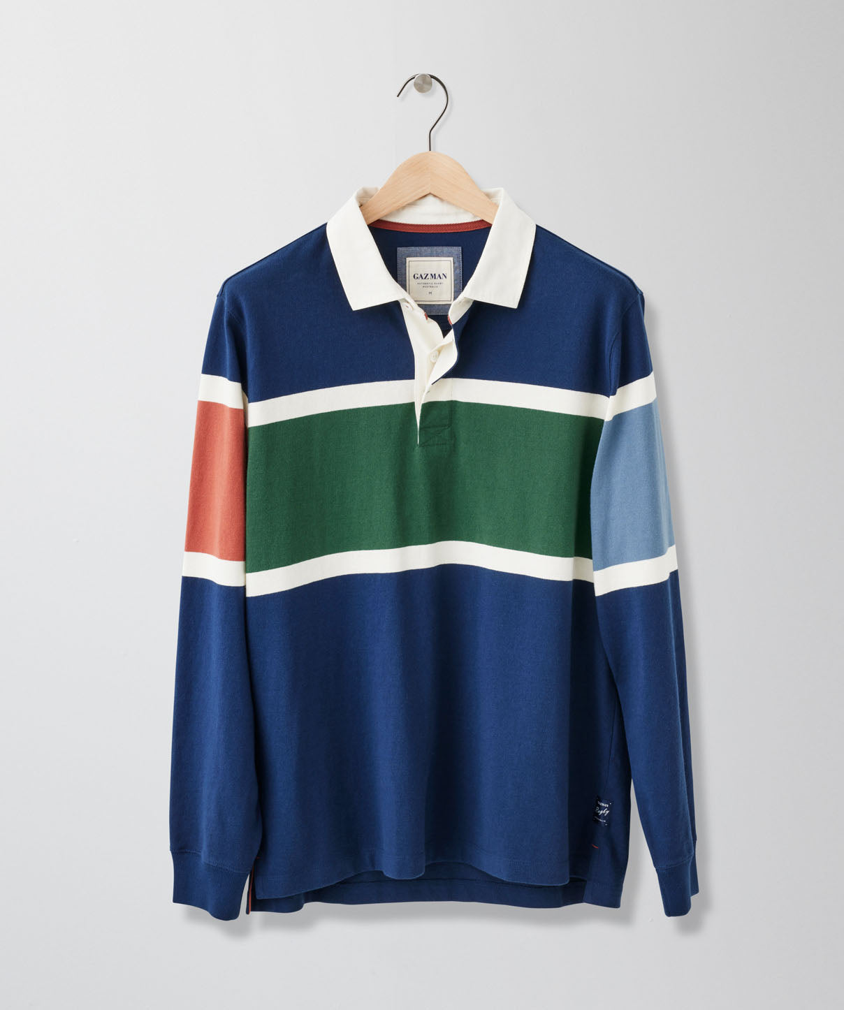 Multi Stripe Rugby Jumper - Navy - x-sweats - GAZMAN
