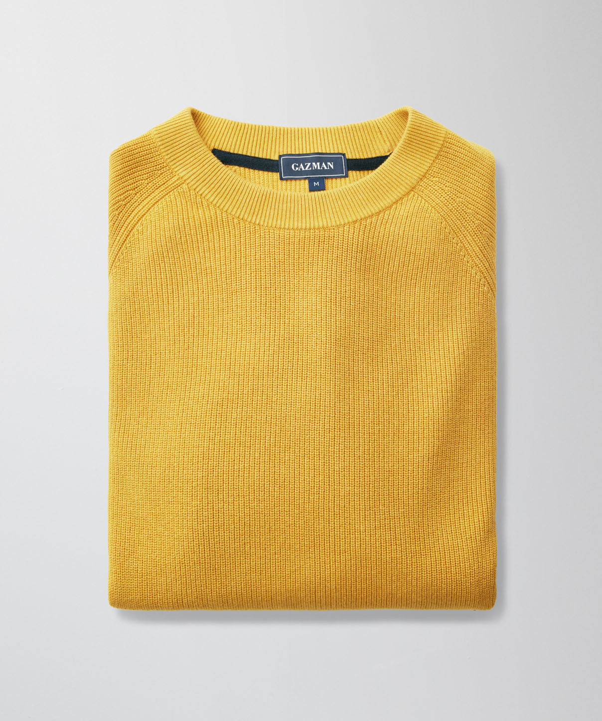 Cotton Raglan Crew Knit - Mineral Yellow - x-knitwear - GAZMAN