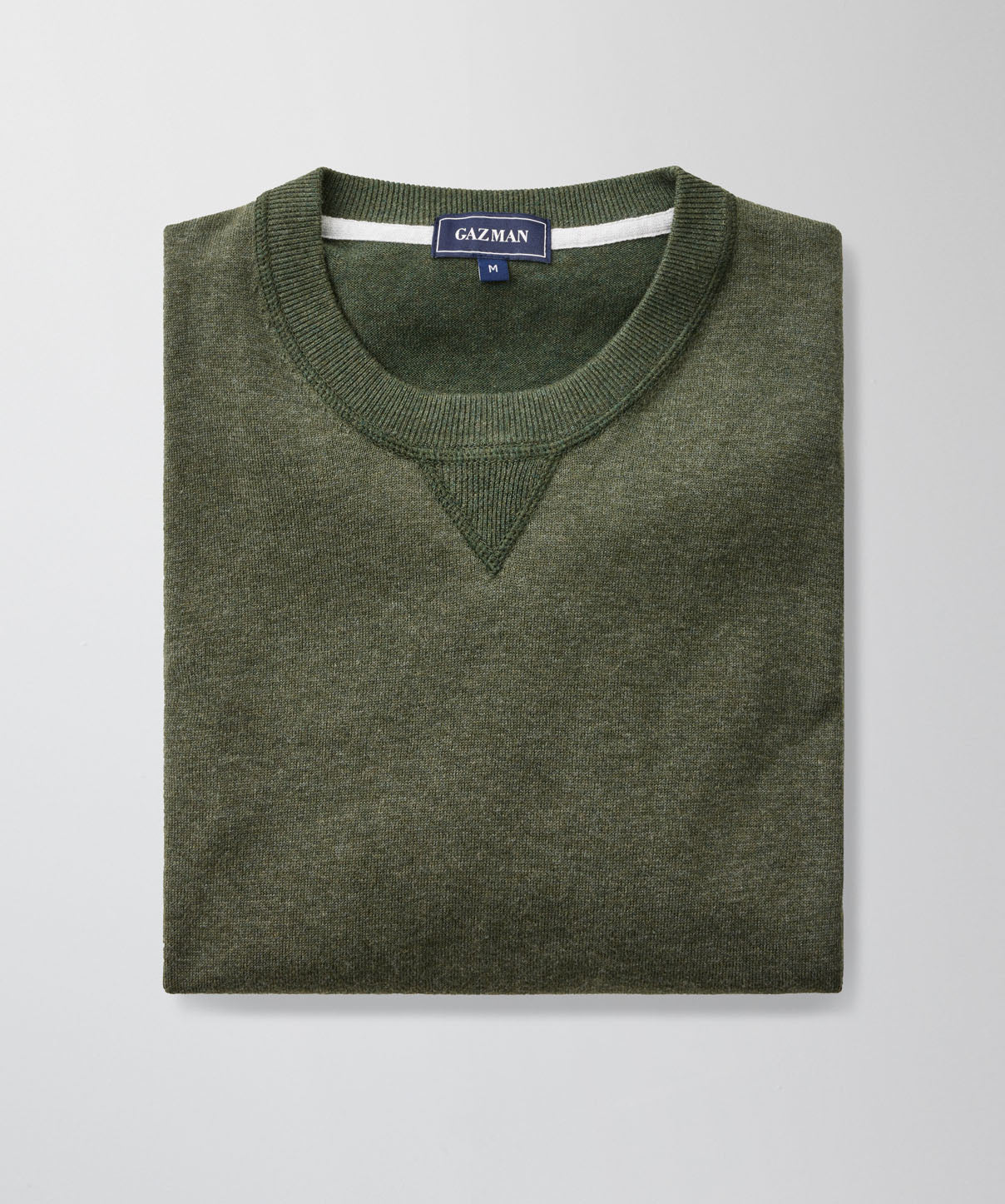 Two Tone Crew Knit - Khaki - x-knitwear - GAZMAN
