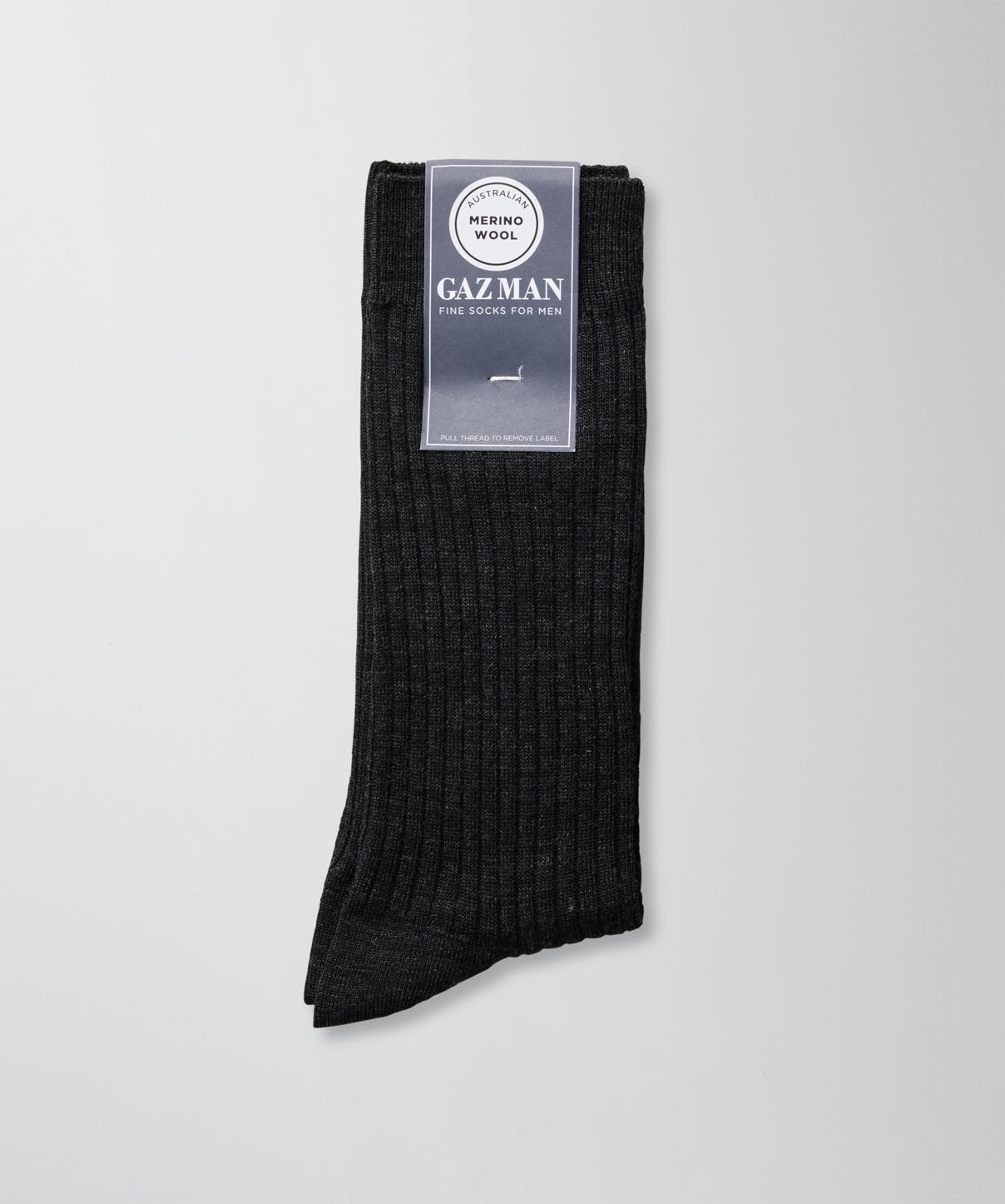 Ribbed Merino Sock - Grey Marle - Socks - GAZMAN