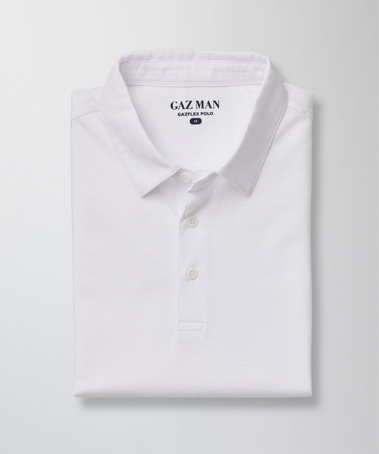GAZFLEX Textured Polo - White - polos - GAZMAN