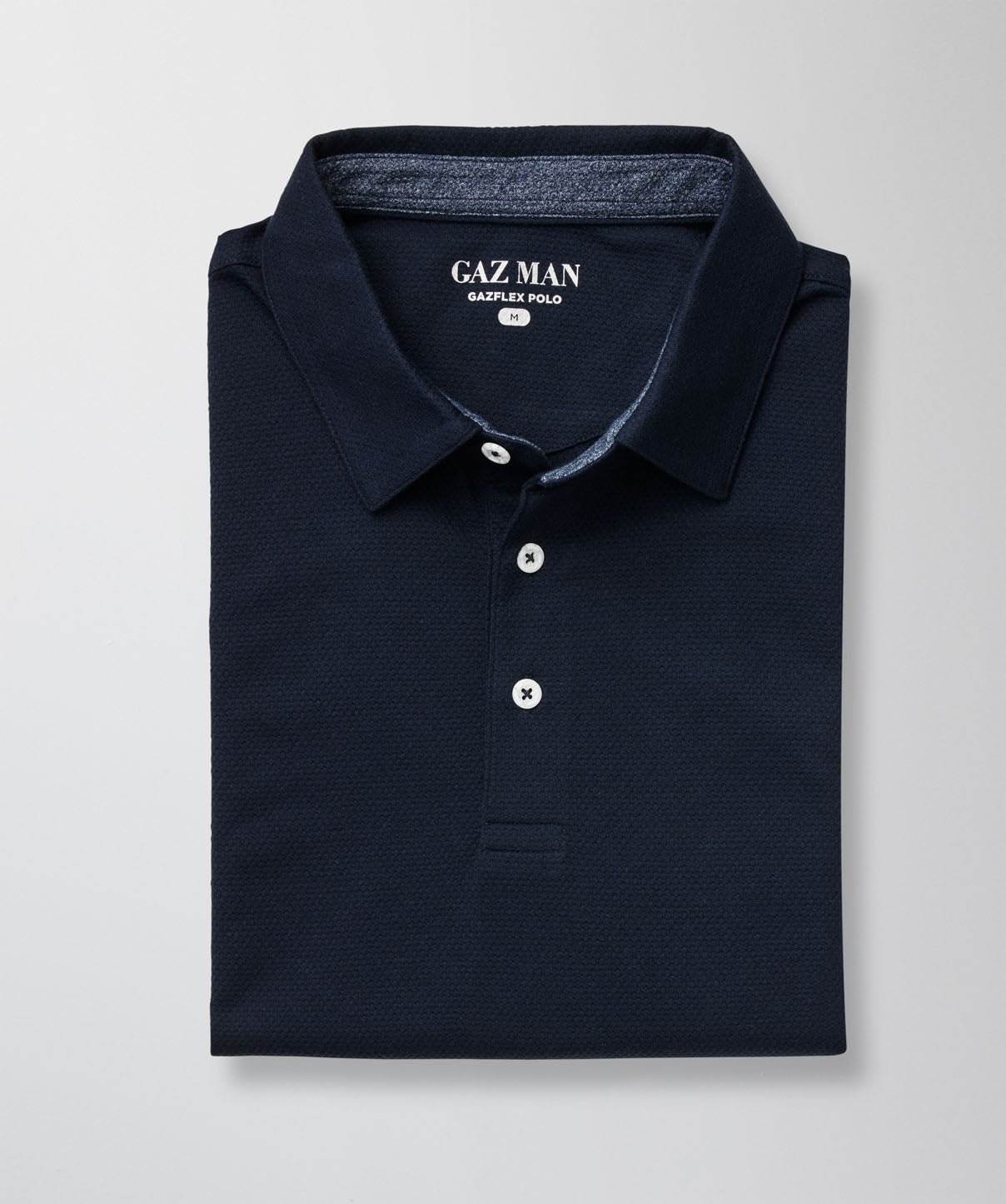 GAZFLEX Textured Polo - Navy - x-polos - GAZMAN