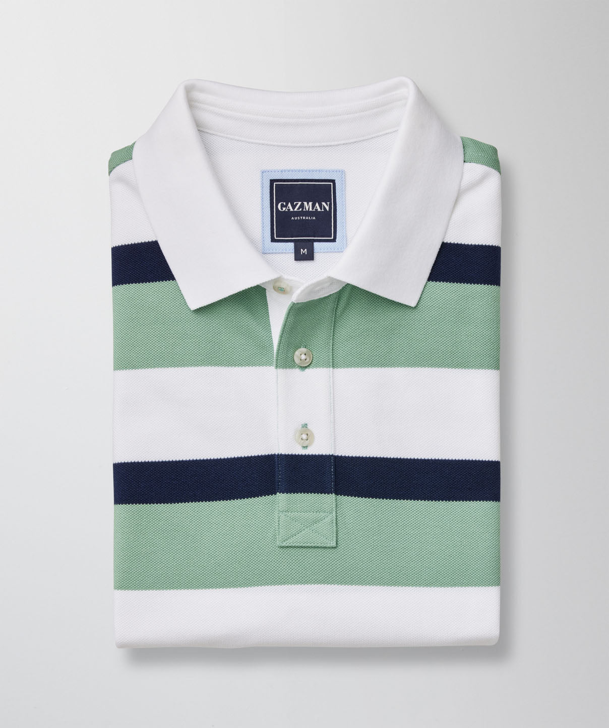 Multi Stripe Polo - Sage - Polos - GAZMAN