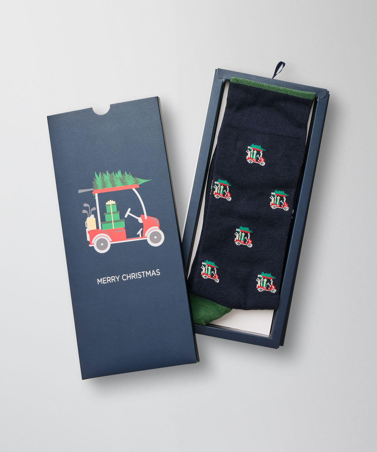Non Tight Xmas Golf Cart Socks - Navy - category_2:Socks - GAZMAN