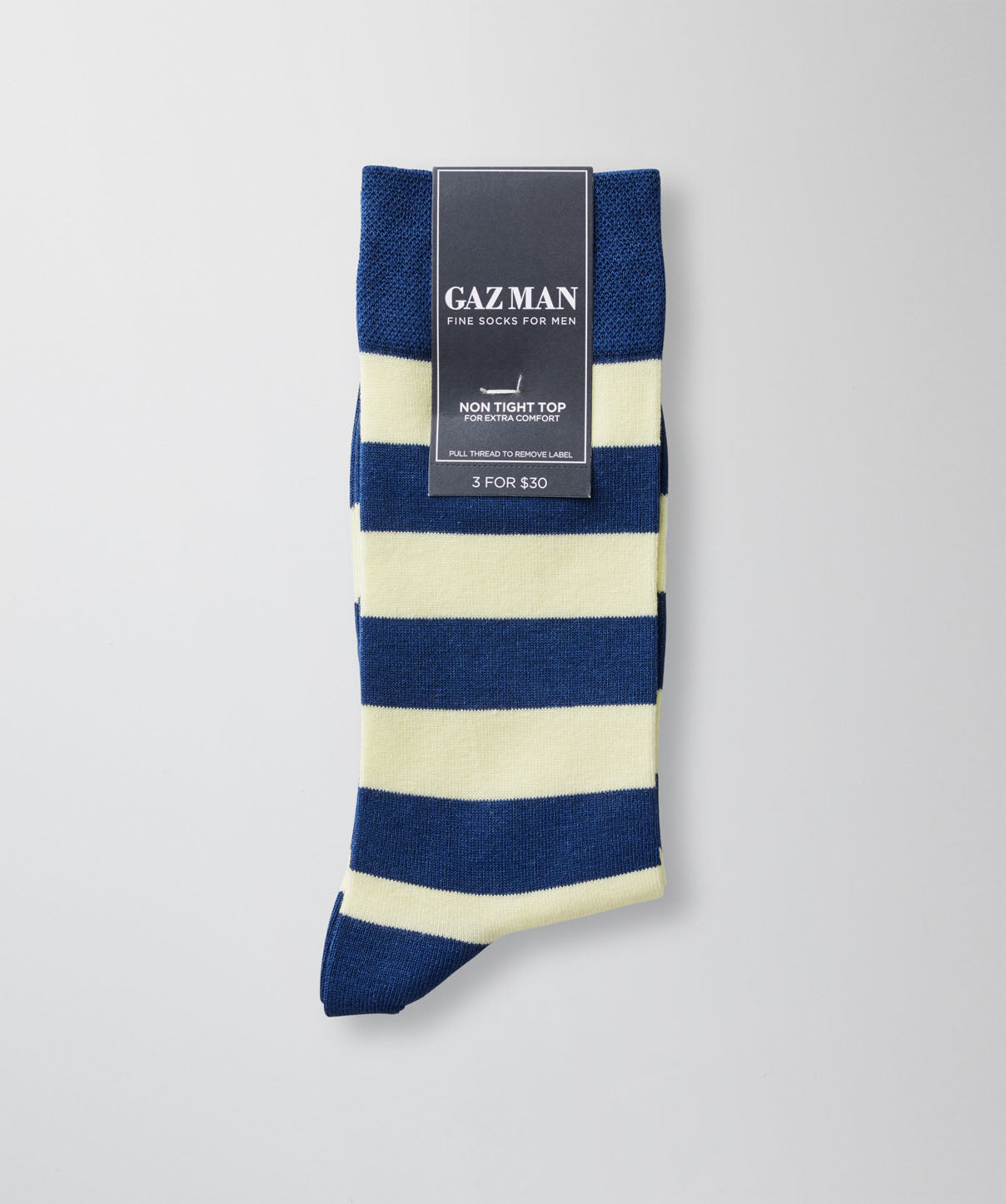 Non Tight Stripe Socks - Pale Yellow - category_2:Socks - GAZMAN