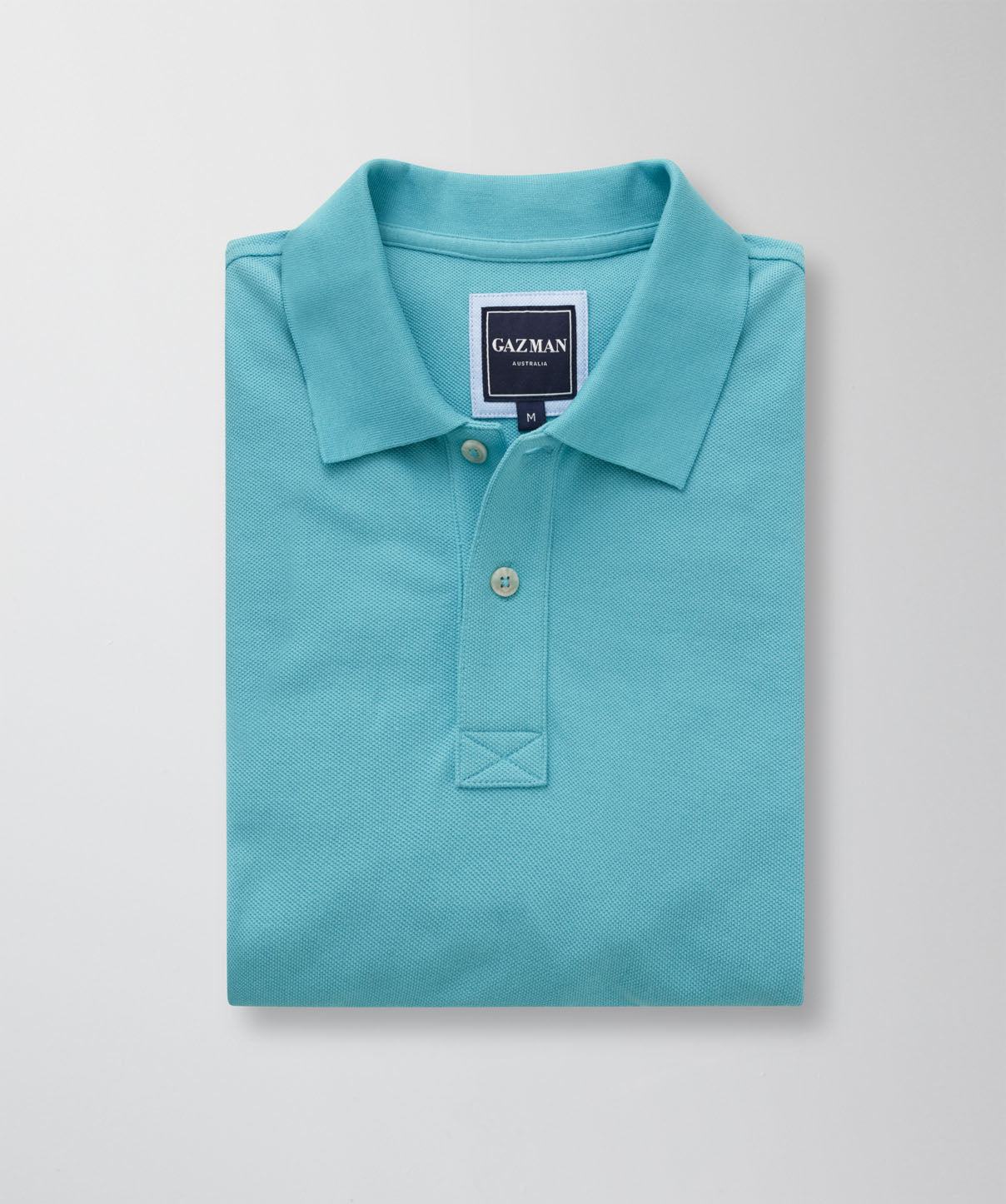 Classic Pique Polo - Aqua - polos - GAZMAN