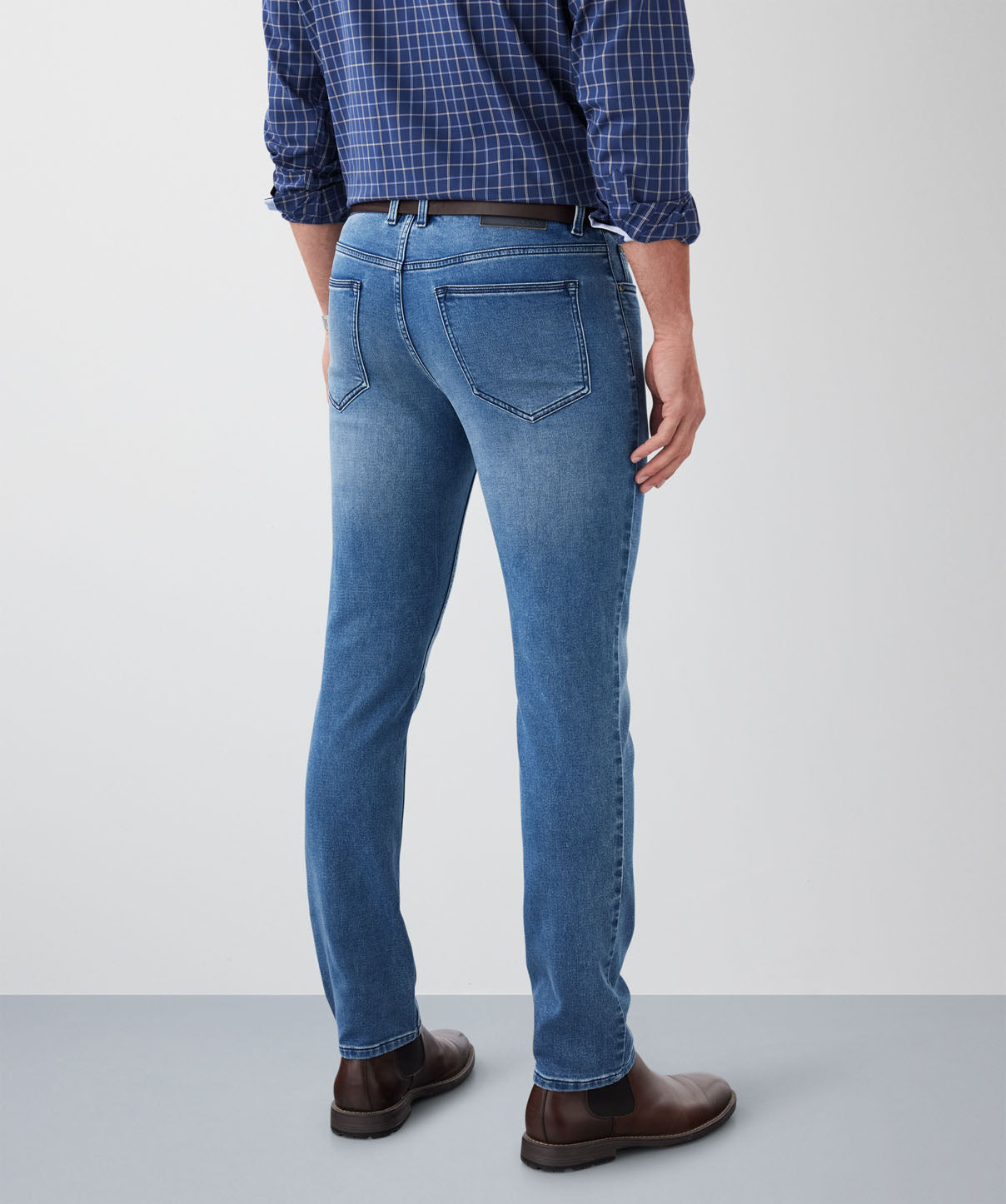 Merricks Knit Modern Fit Jeans - Washed Indigo - category_2:Jeans - GAZMAN
