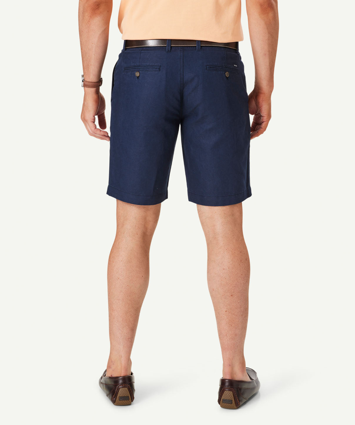 Linen Blend Shorts - Navy - x-shorts - GAZMAN