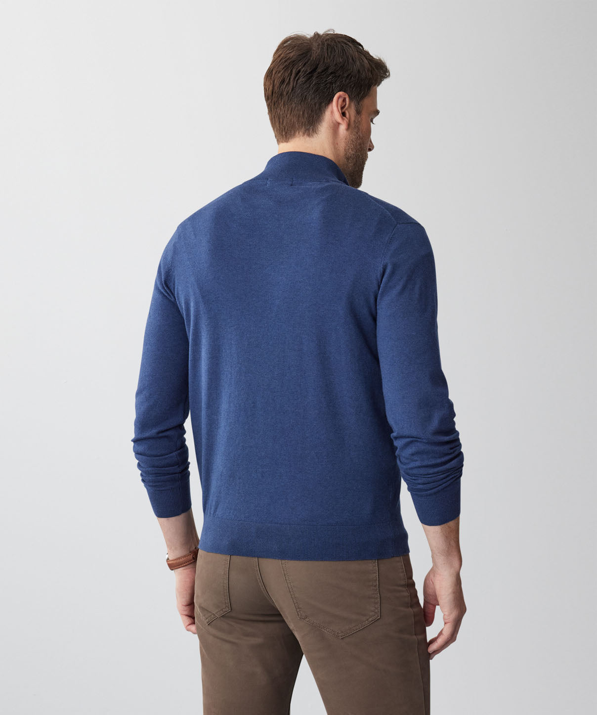 High Flex Half Zip Knit - Denim - Knitwear - GAZMAN