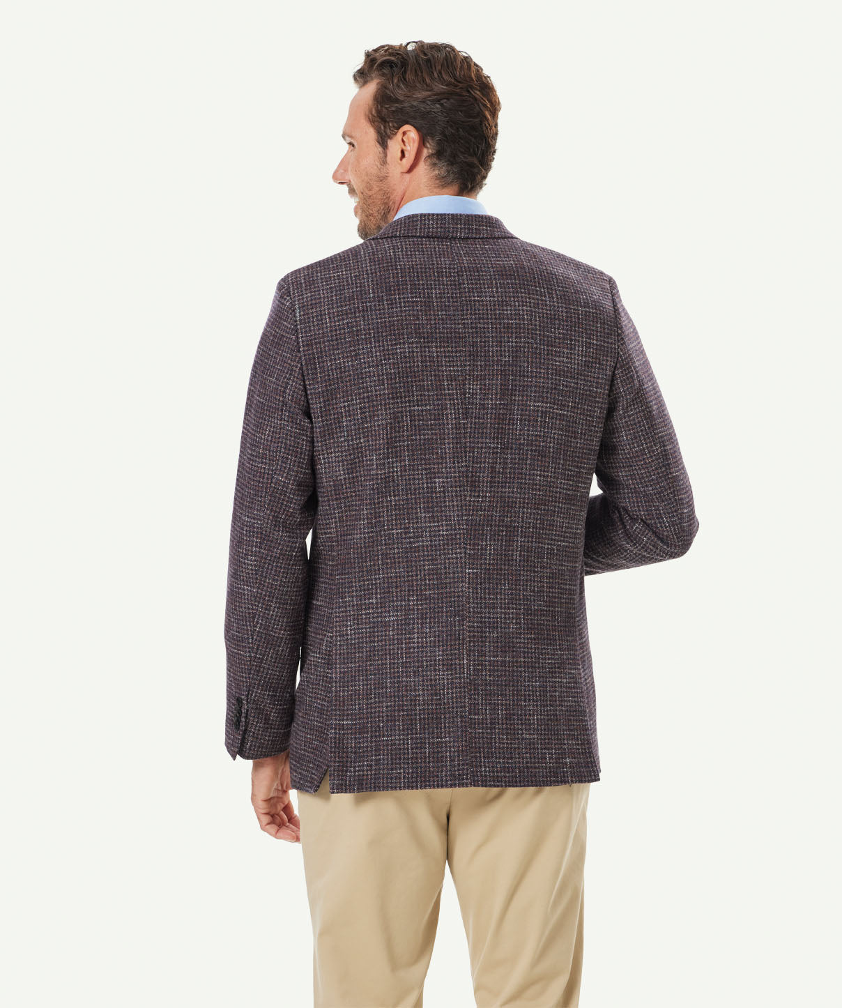 Wool Blend Textured Weave Sports Jacket - Mahogany - category_2:Sports ...