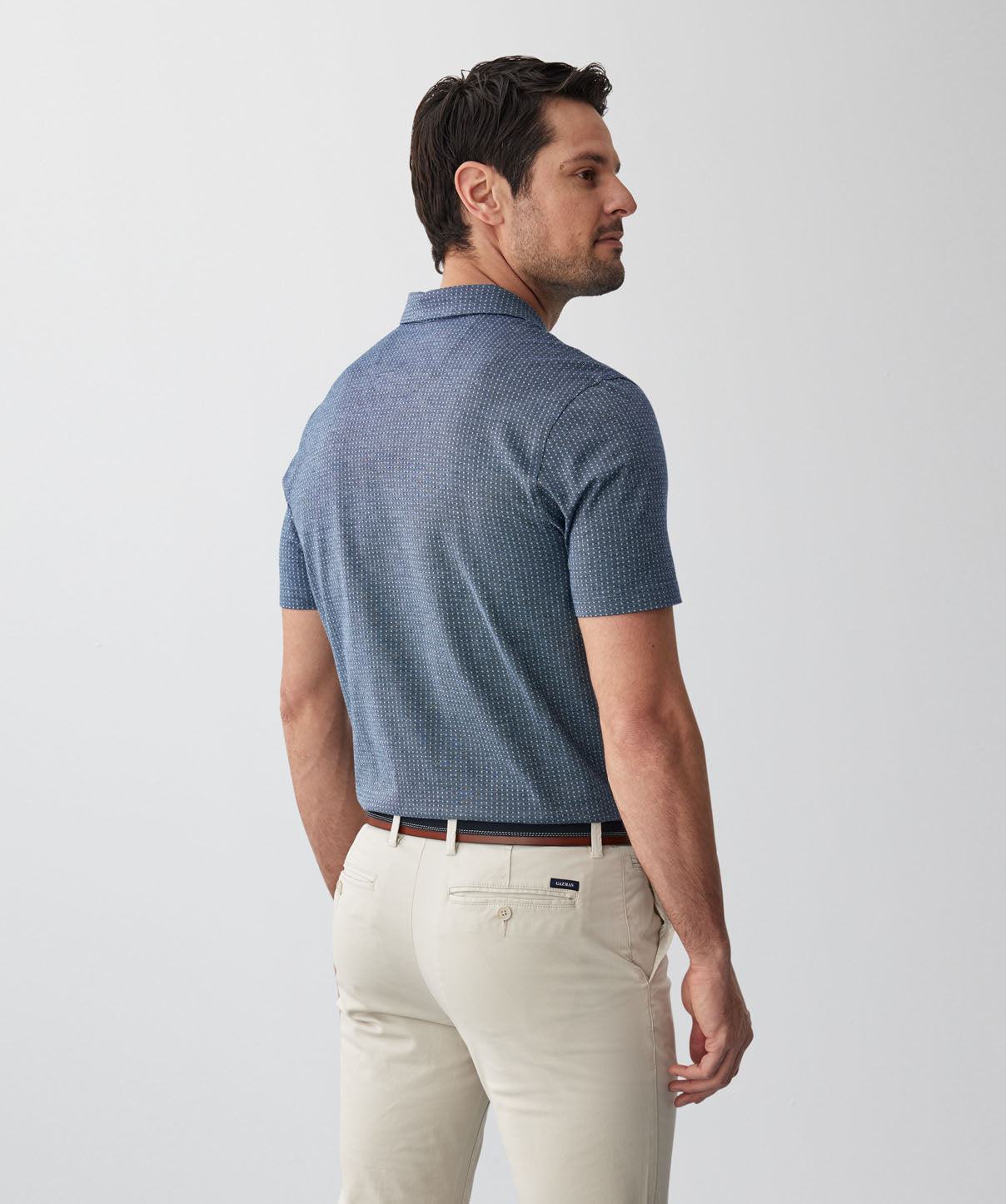 Smart Jacquard Polo - Navy - x-polos - GAZMAN