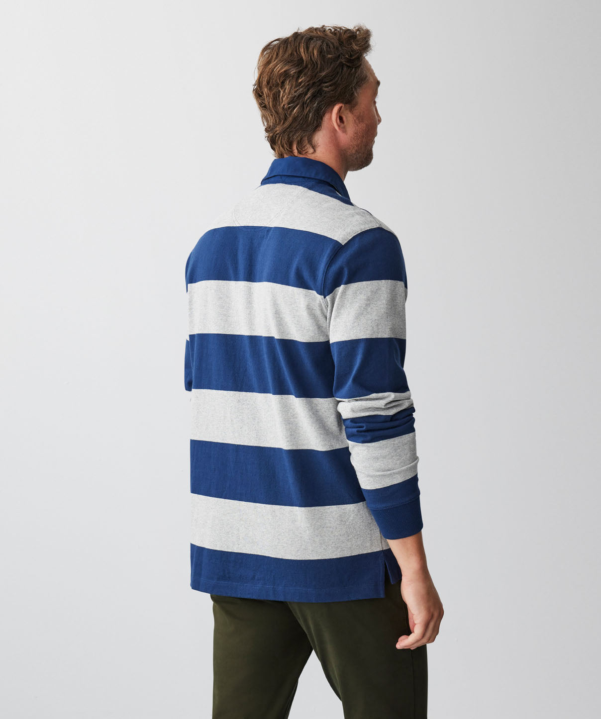 Block Stripe Rugby Jumper - Blue - x-sweats - GAZMAN