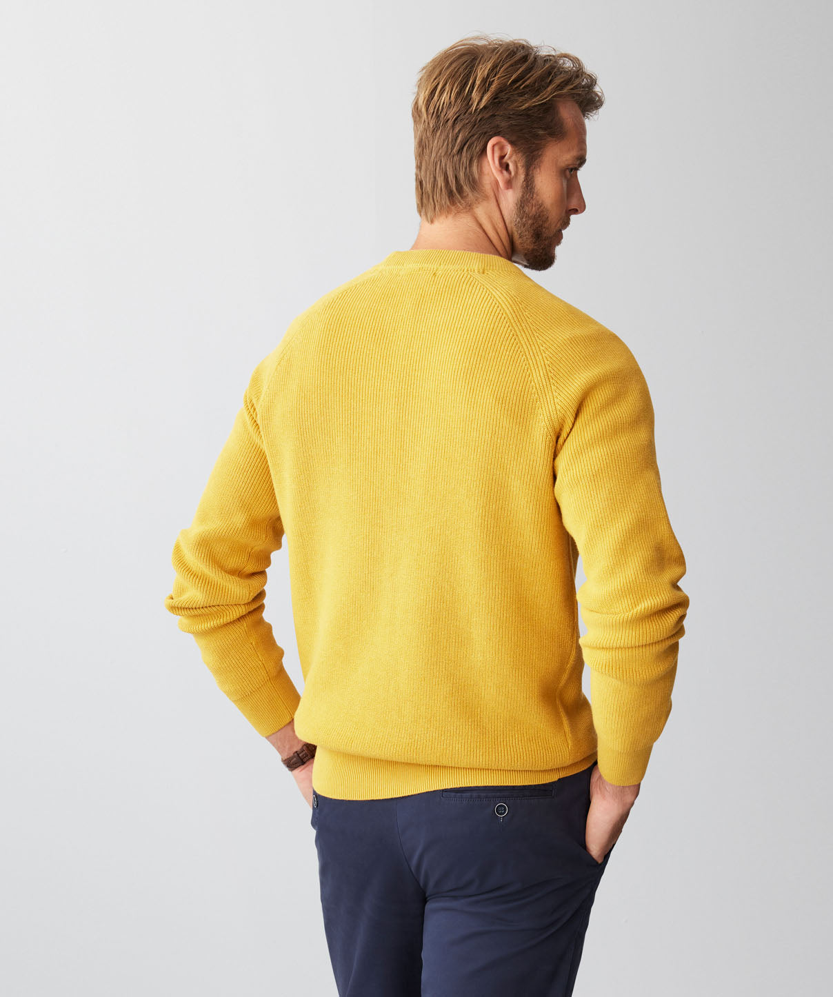 Cotton Raglan Crew Knit - Mineral Yellow - x-knitwear - GAZMAN