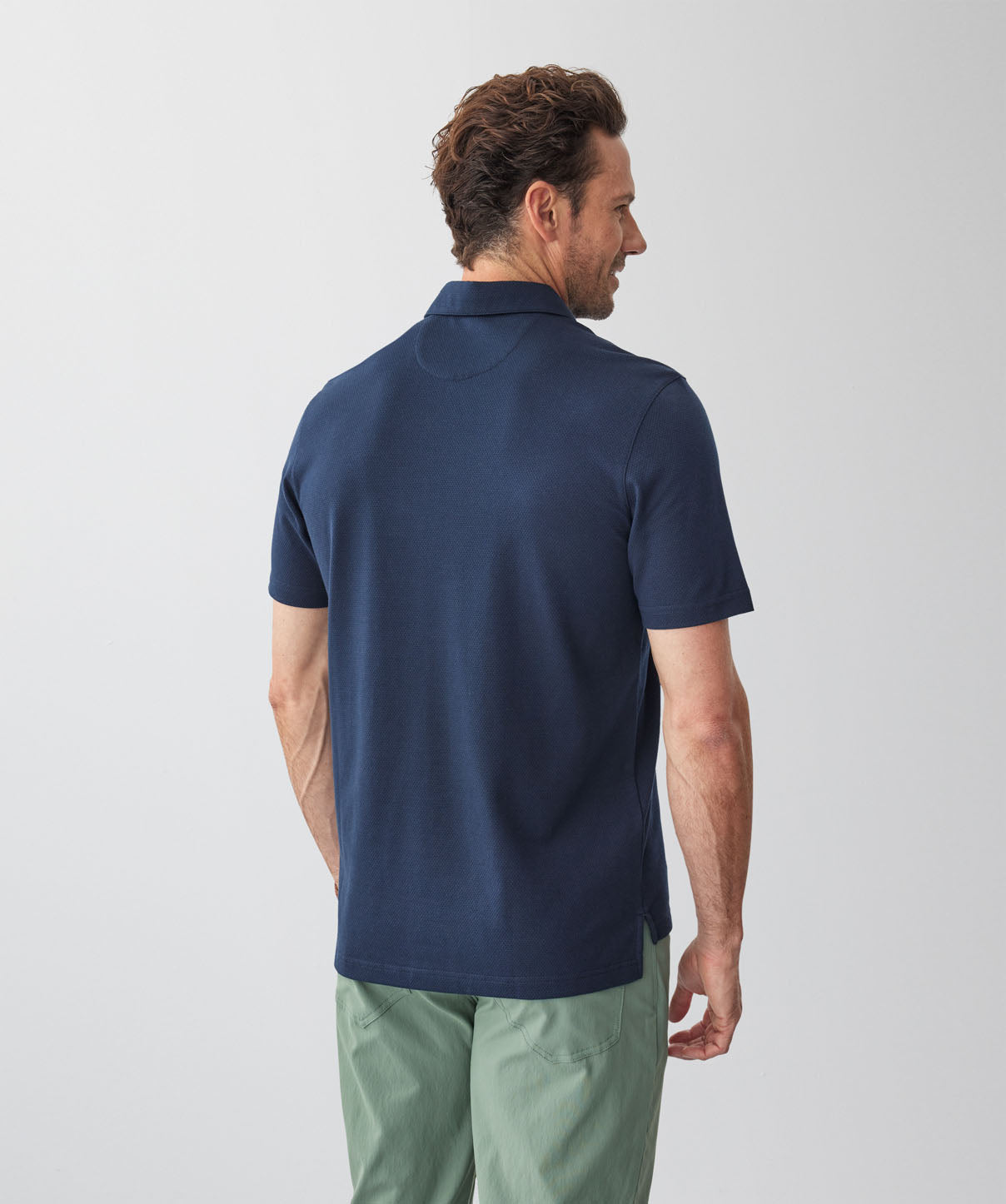 GAZFLEX Textured Polo - Navy - polos - GAZMAN