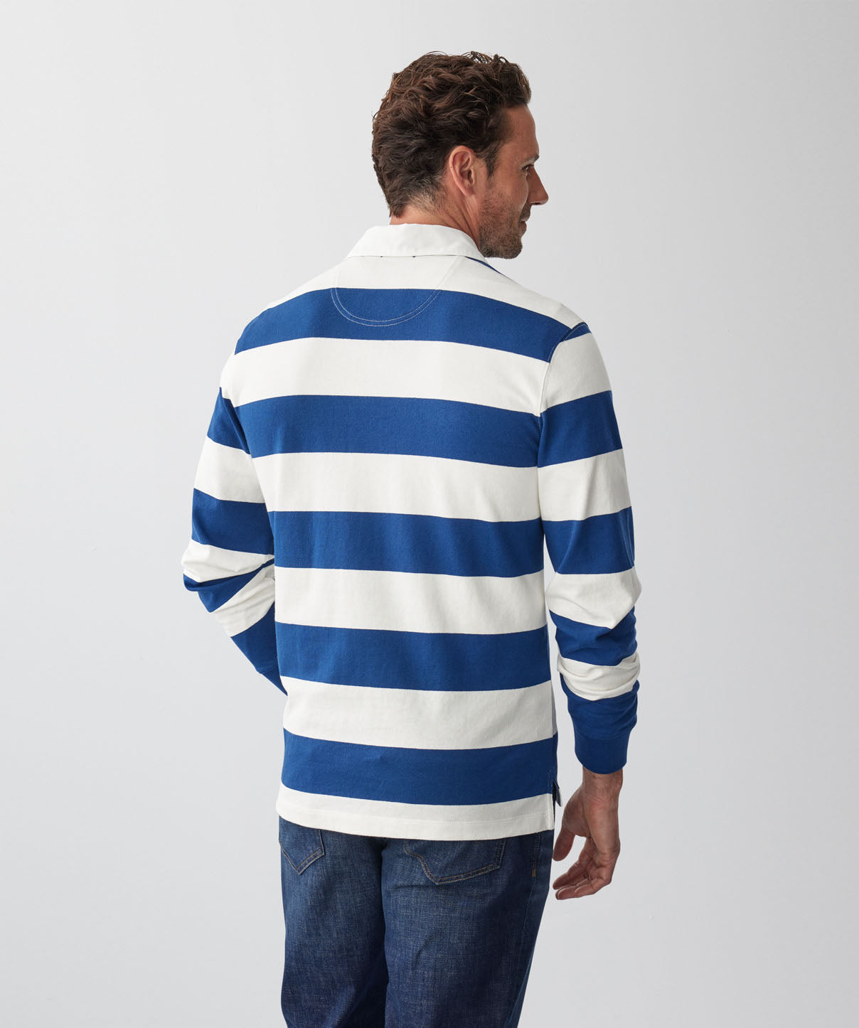 Block Stripe Rugby Jumper - Blue - sweats - GAZMAN