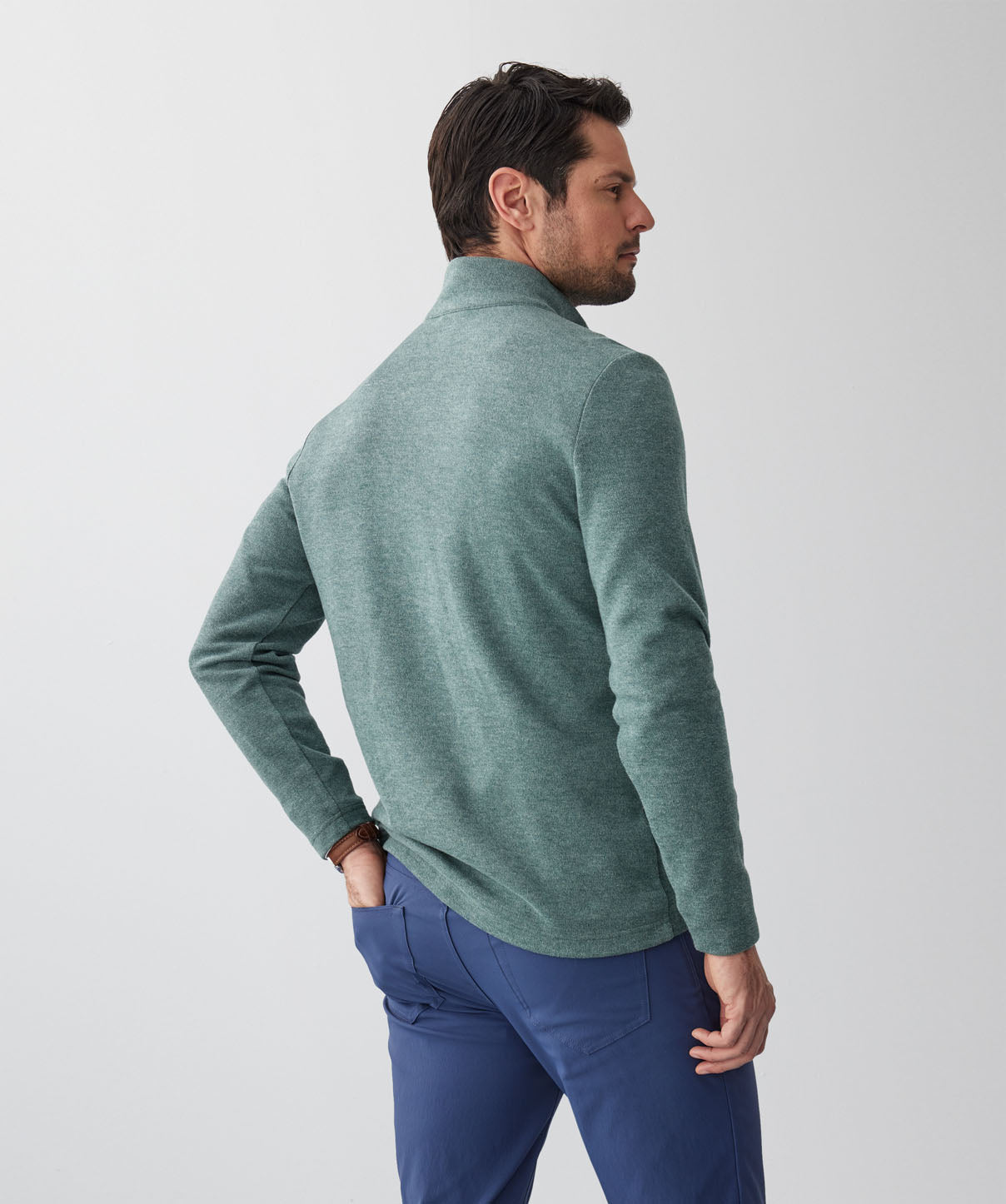 Fairway Half Button Sweat - Green - sweats - GAZMAN