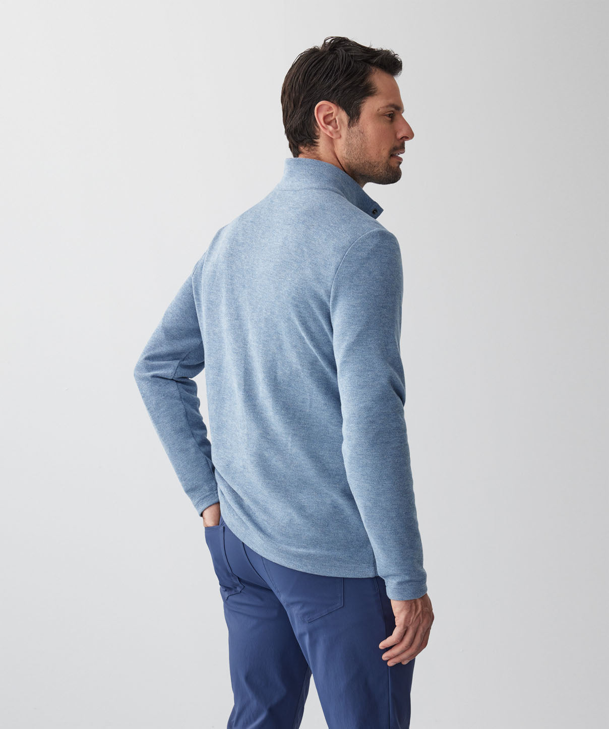 Fairway Half Button Sweat - Blue - sweats - GAZMAN