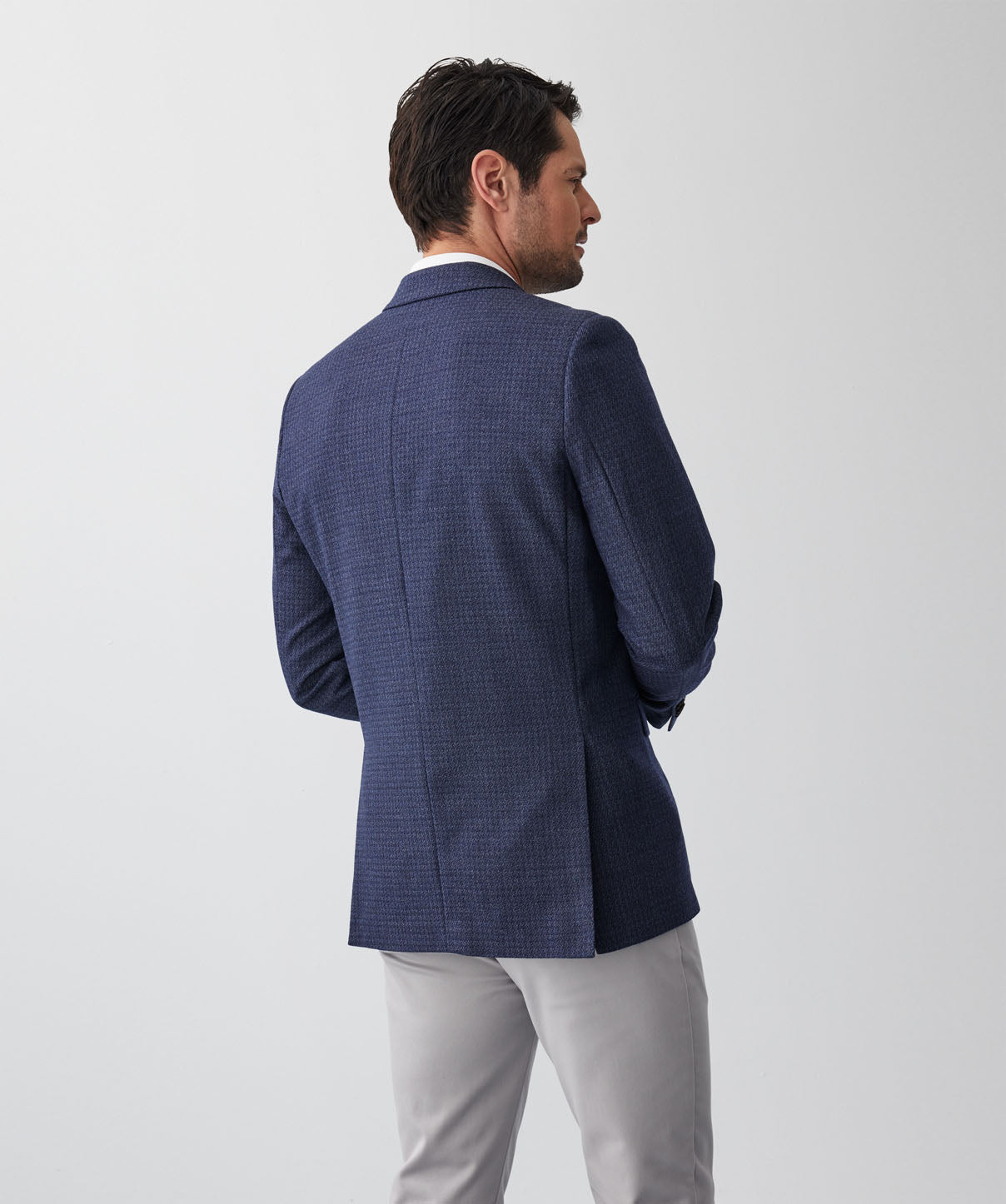 Wool Textured Sports Jacket - Navy Mix - Sports Jackets - GAZMAN