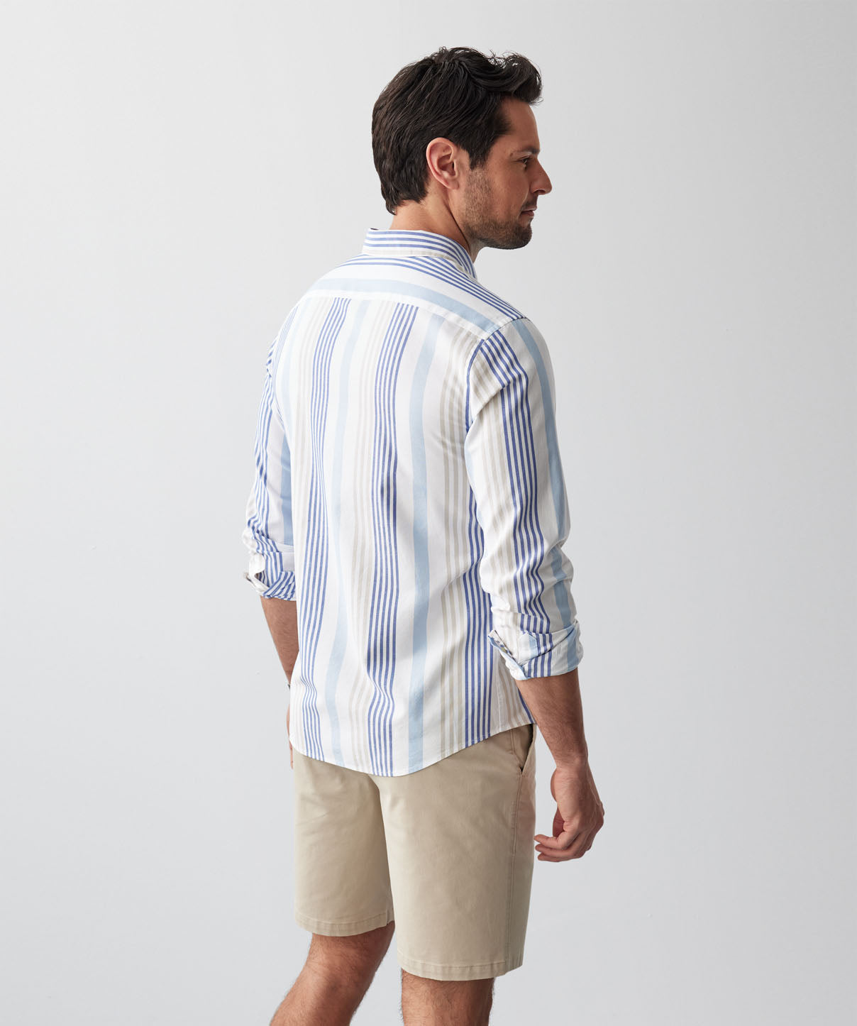 Tailored Oxford Multi Stripe Long Sleeve Shirt - Multi Stripe - long ...