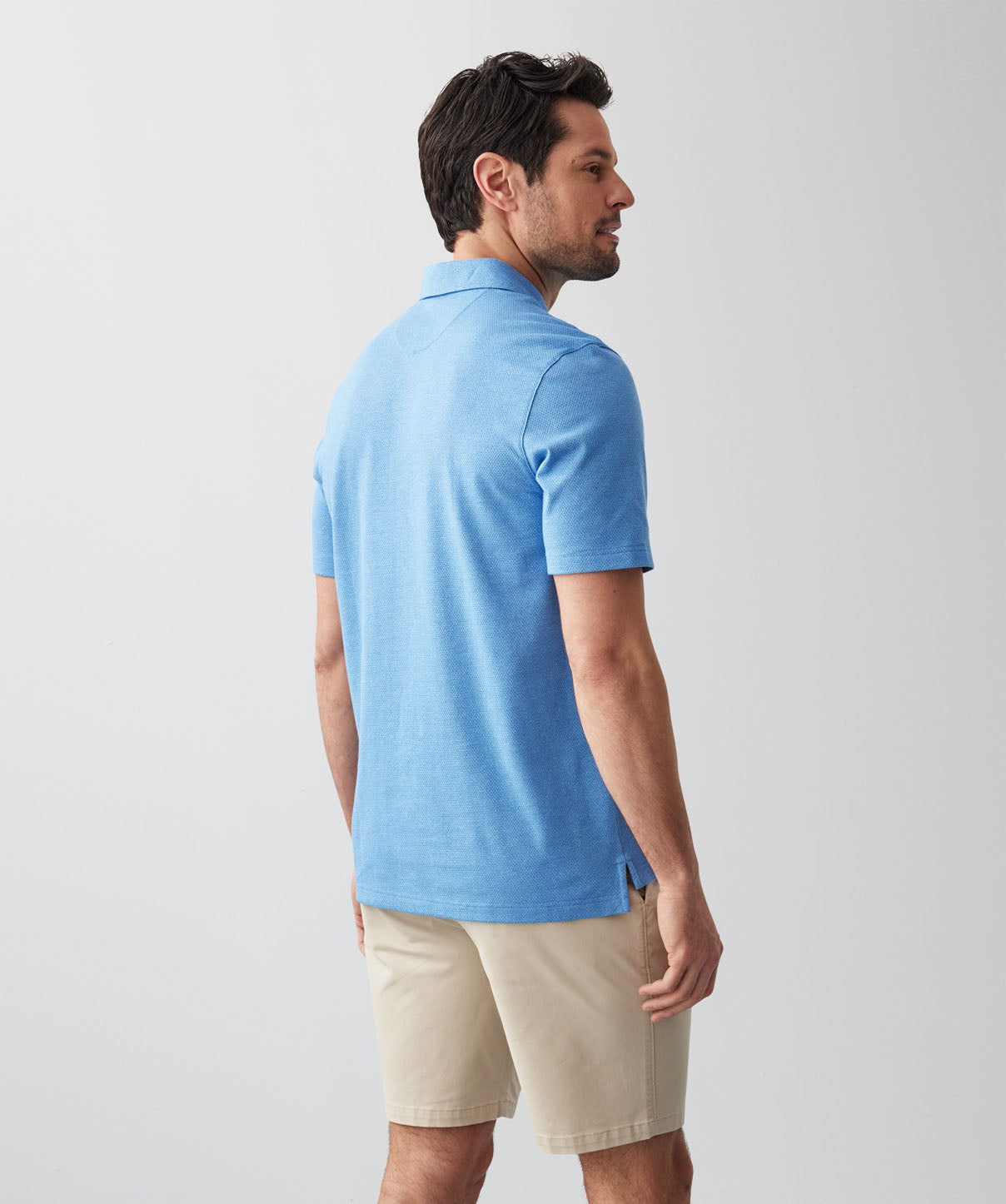GAZFLEX Textured Polo - Blue - polos - GAZMAN