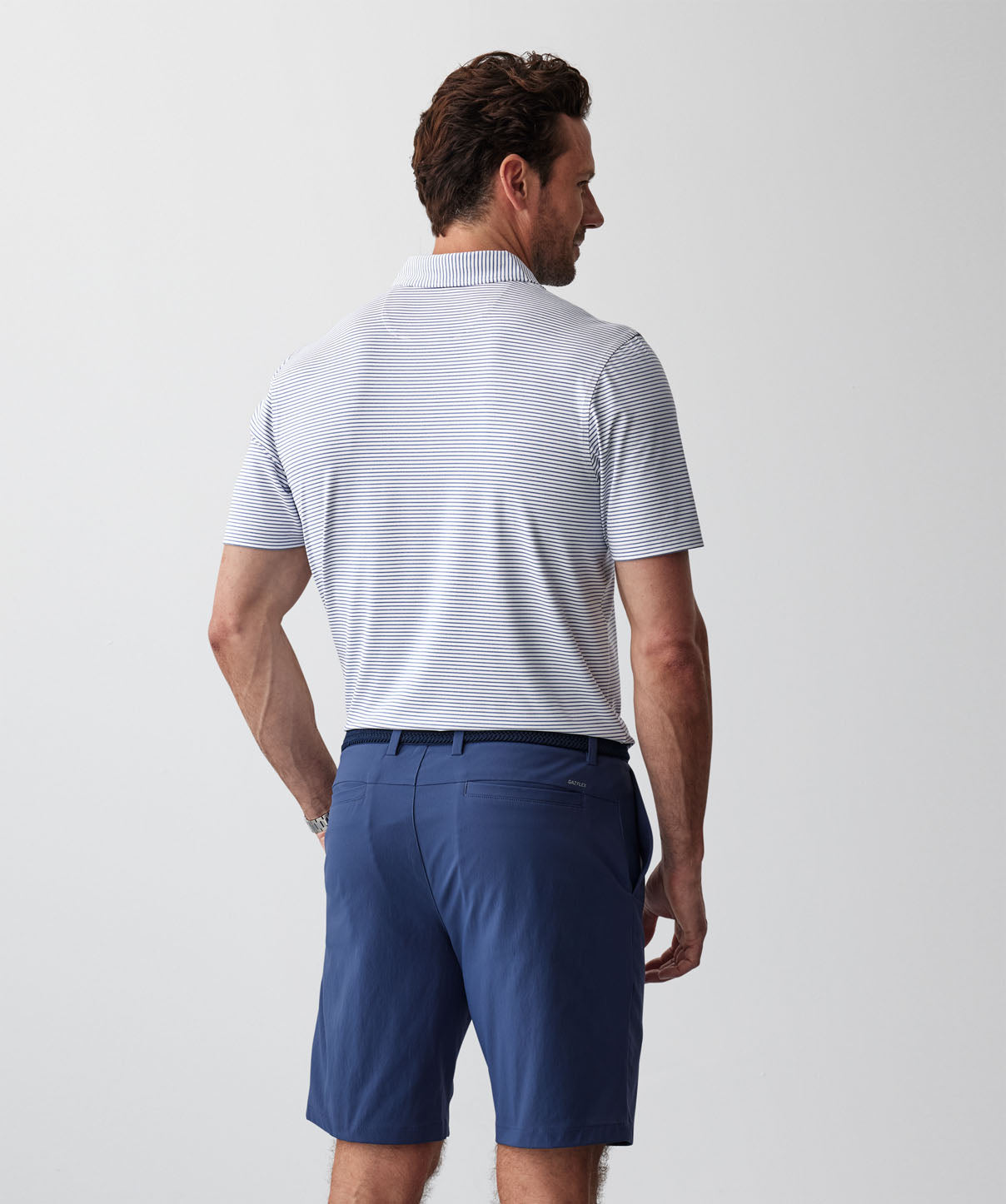 GAZFLEX Stripe Polo - White - polos - GAZMAN