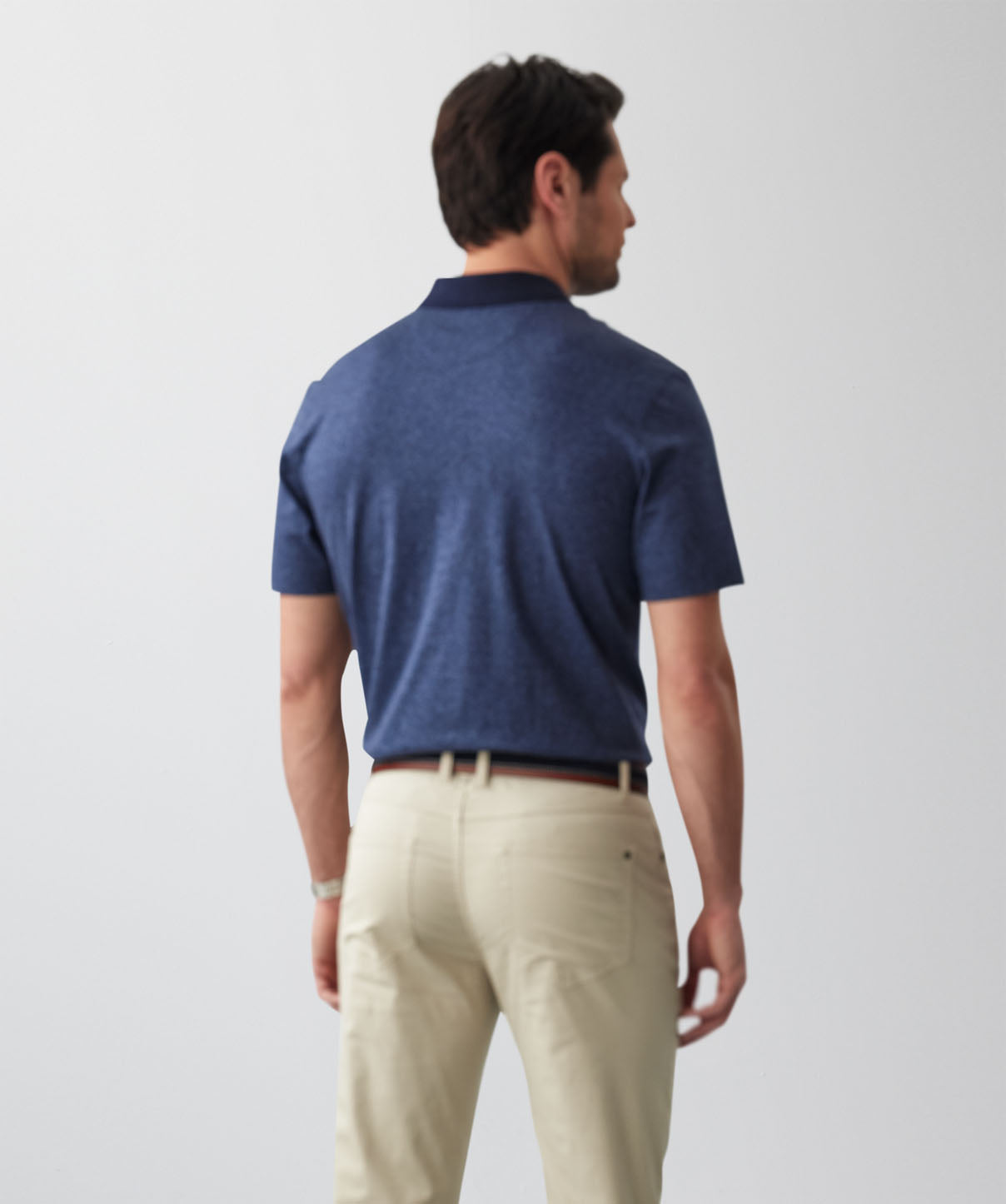 Smart Heather Polo - Denim - polos - GAZMAN