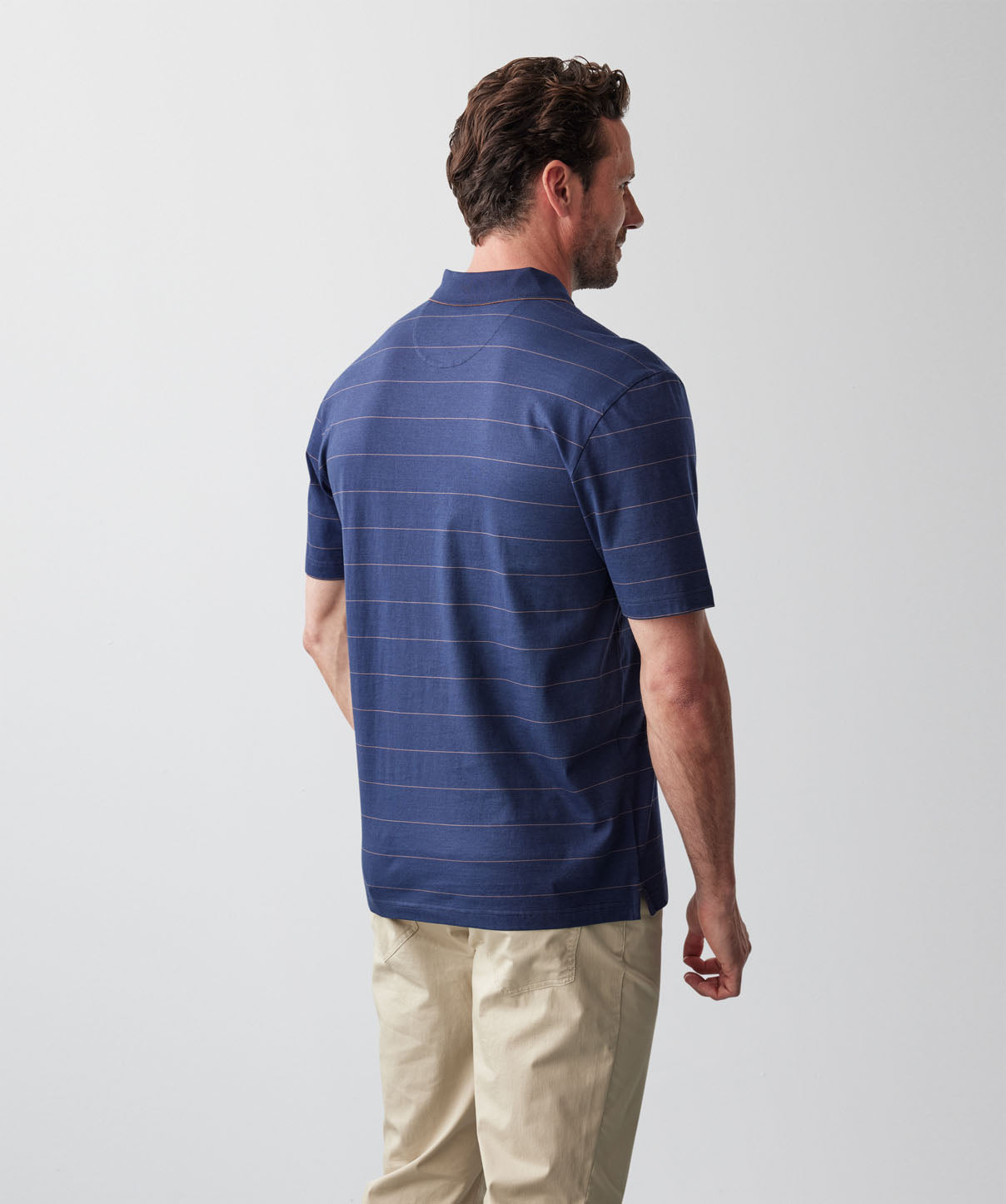 Smart Stripe Polo - Navy - polos - GAZMAN