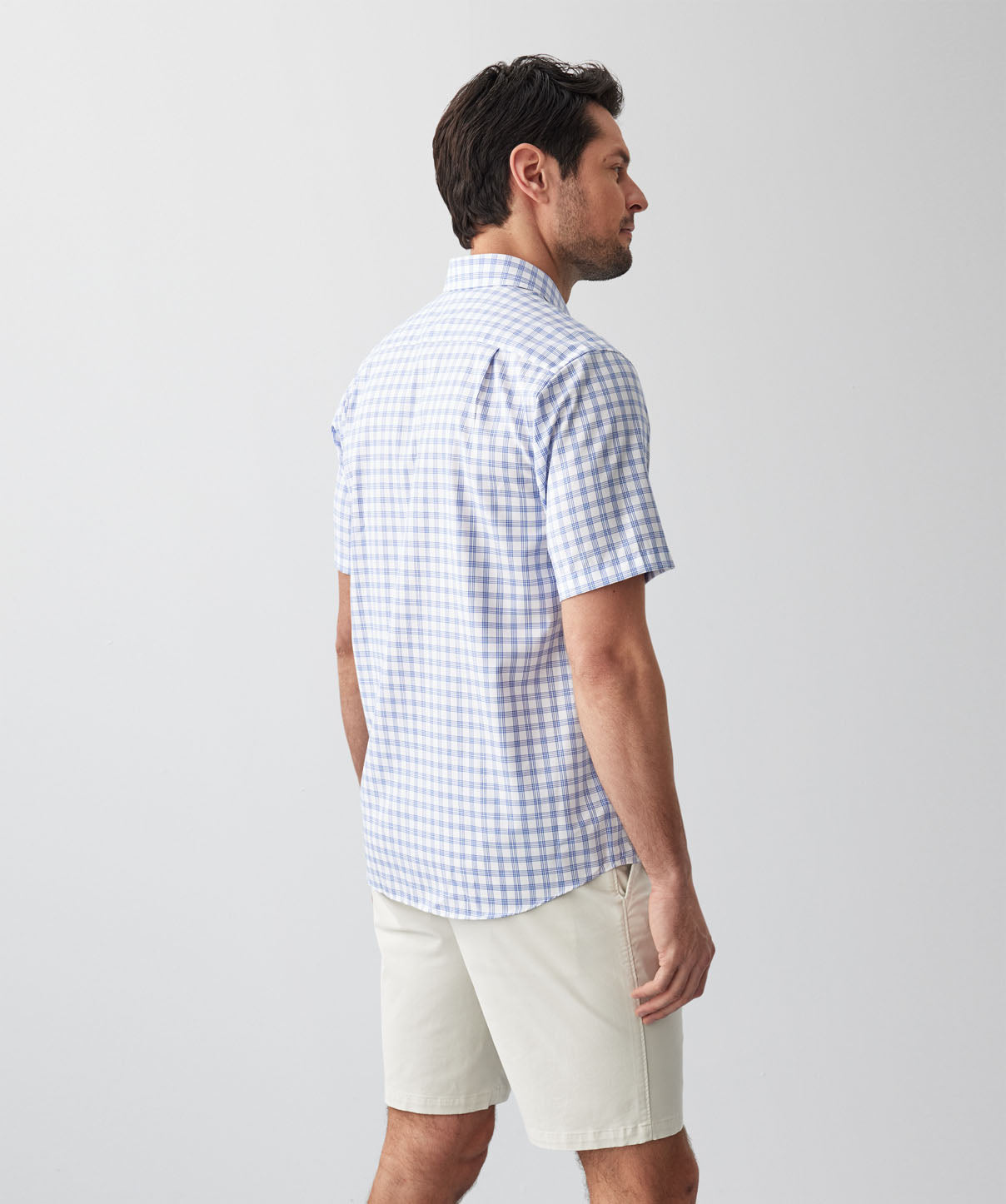 Easy Care Check Short Sleeve Shirt - Blue - short_sleeve_shirts - GAZMAN
