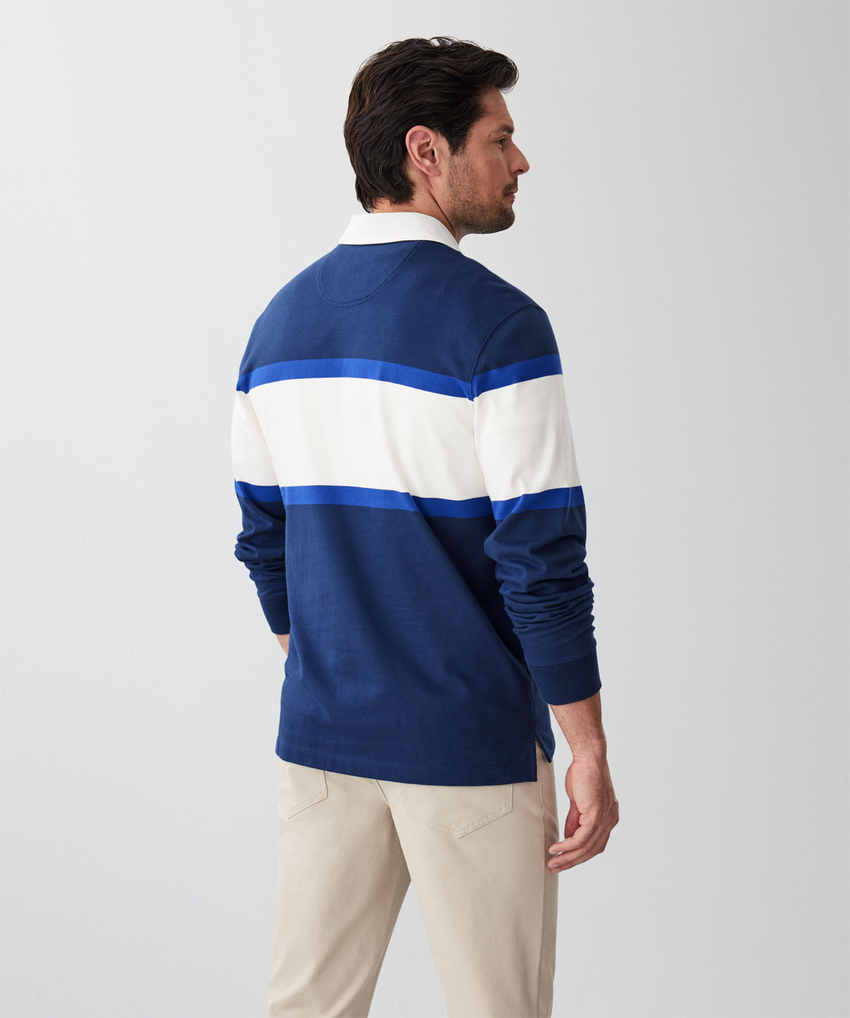 Chest Stripe Rugby Jumper - Navy - sweats - GAZMAN