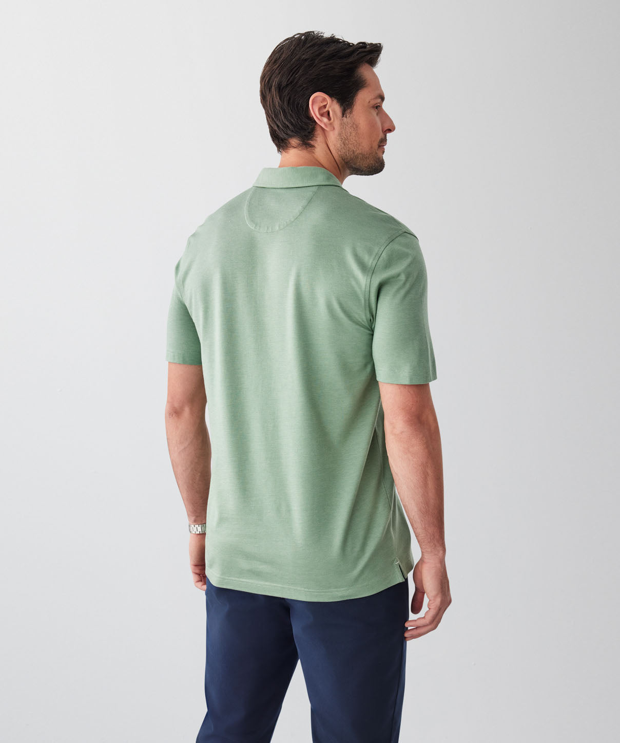 Smart Jacquard Polo - Green - polos - GAZMAN