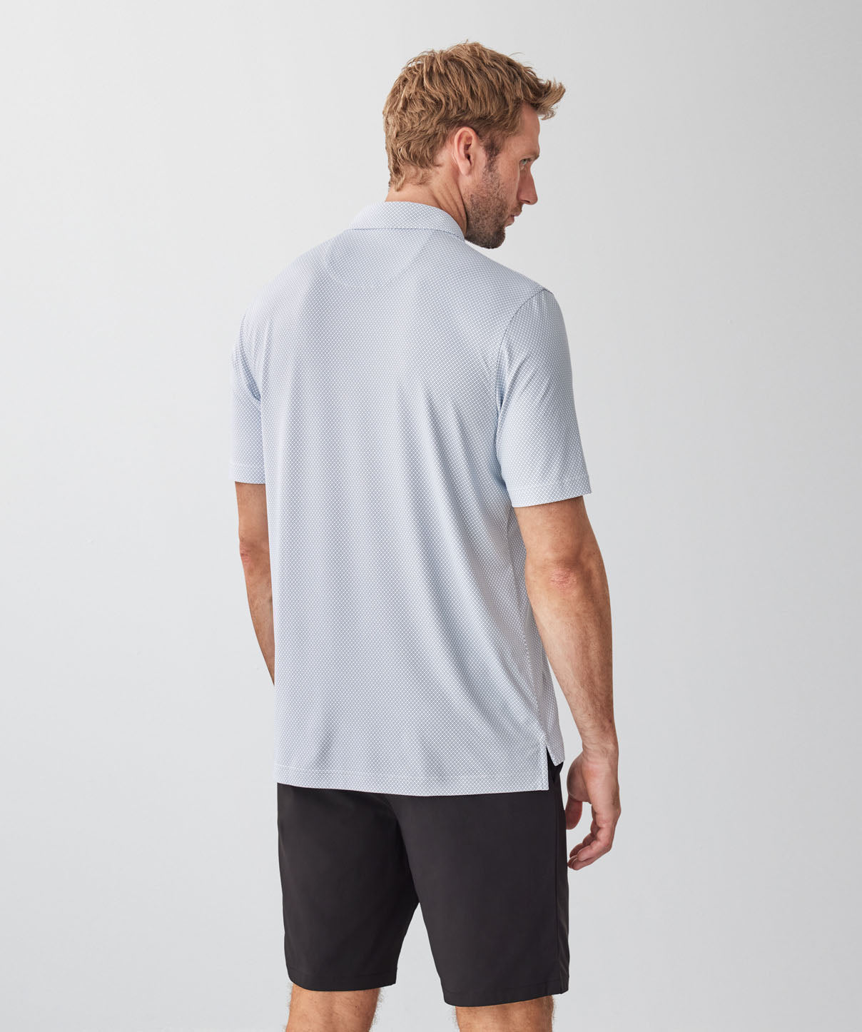 GAZFLEX Print Polo - White - polos - GAZMAN