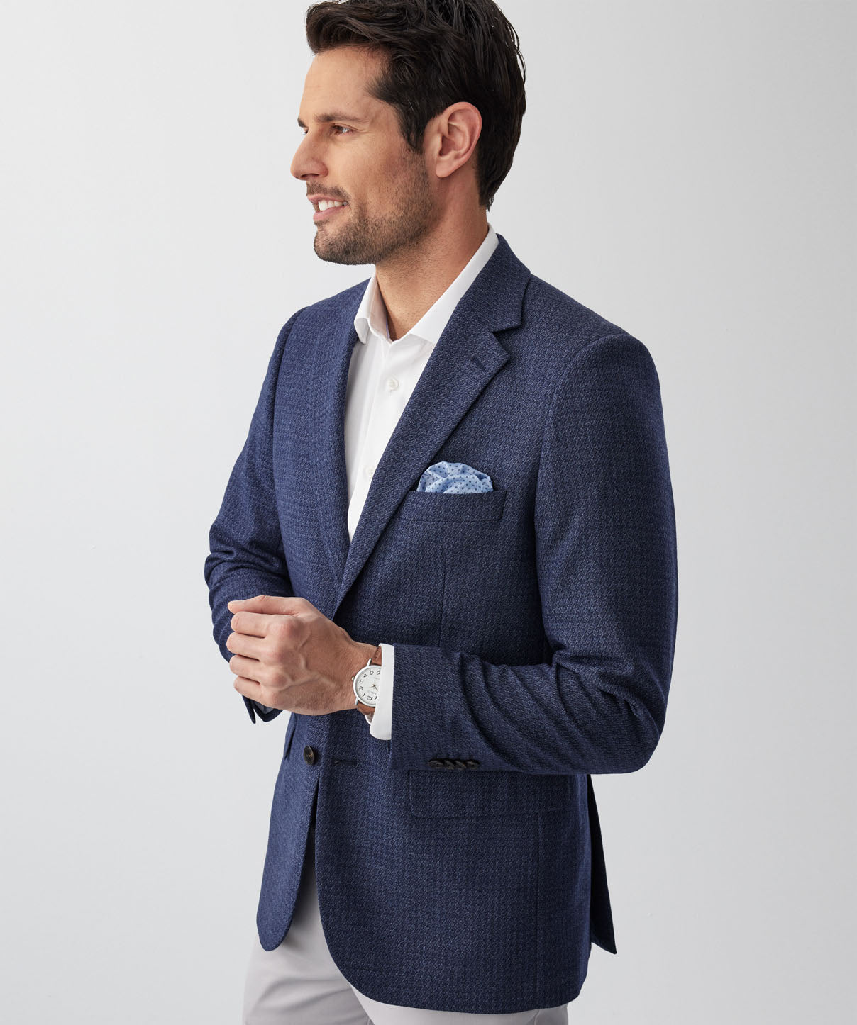 Wool Textured Sports Jacket - Navy Mix - Sports Jackets - GAZMAN