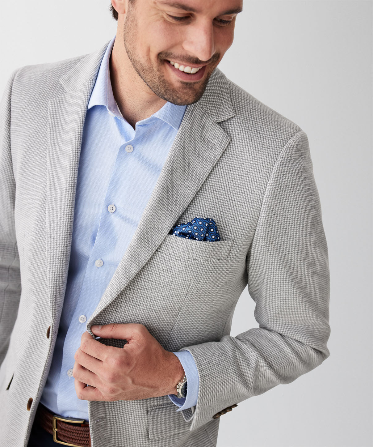 Performance Houndstooth Sports Jacket - Grey - sports_jacket - GAZMAN