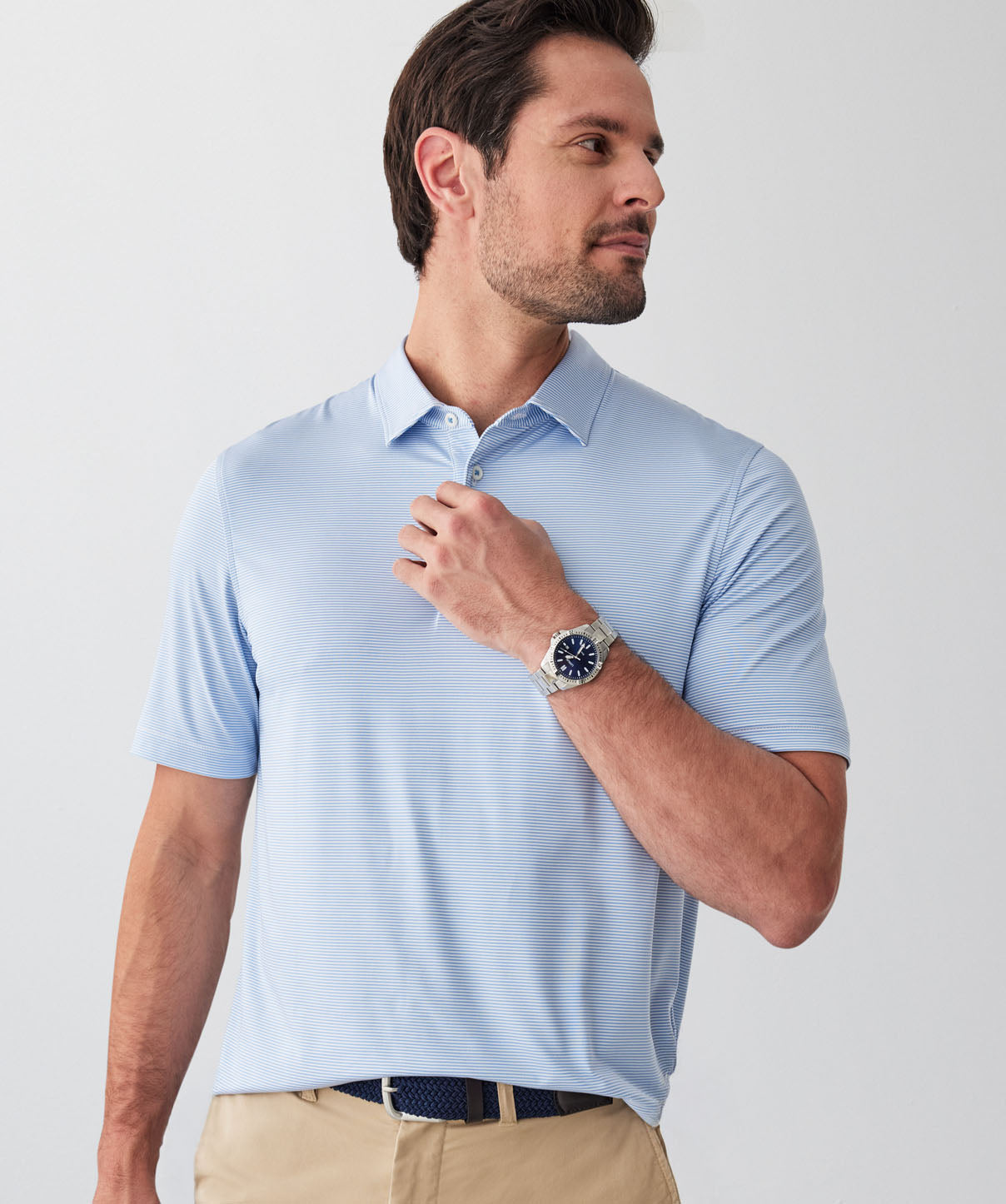 GAZFLEX Stripe Polo - Blue - polos - GAZMAN