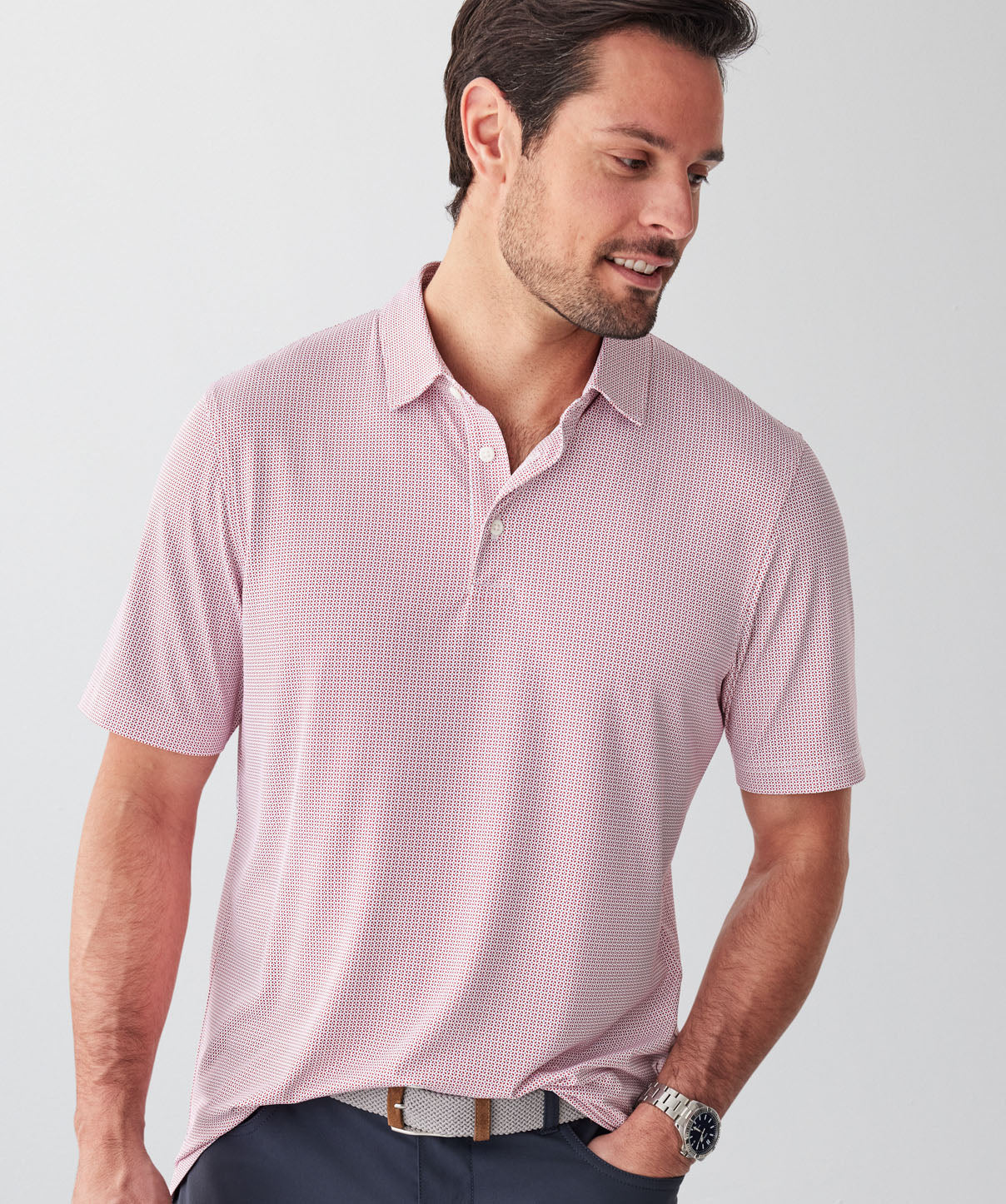 GAZFLEX Geo Polo - Washed Red - polos - GAZMAN