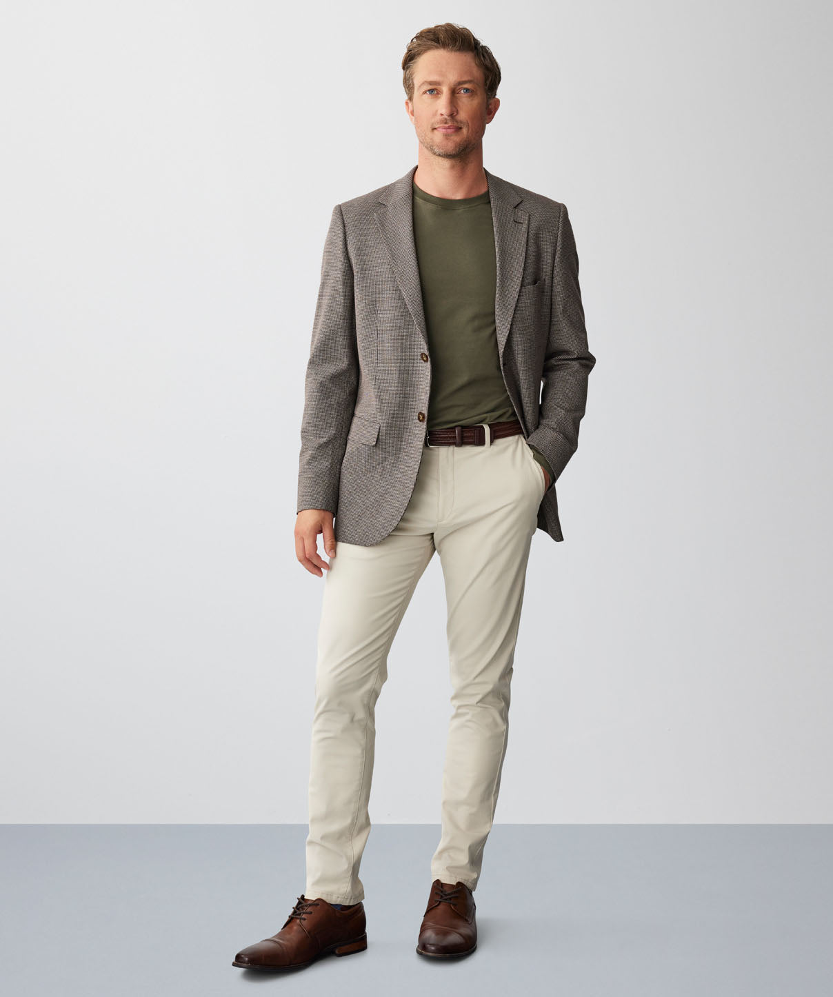 Performance Houndstooth Sports Jacket - Chestnut - Sports Jackets - GAZMAN